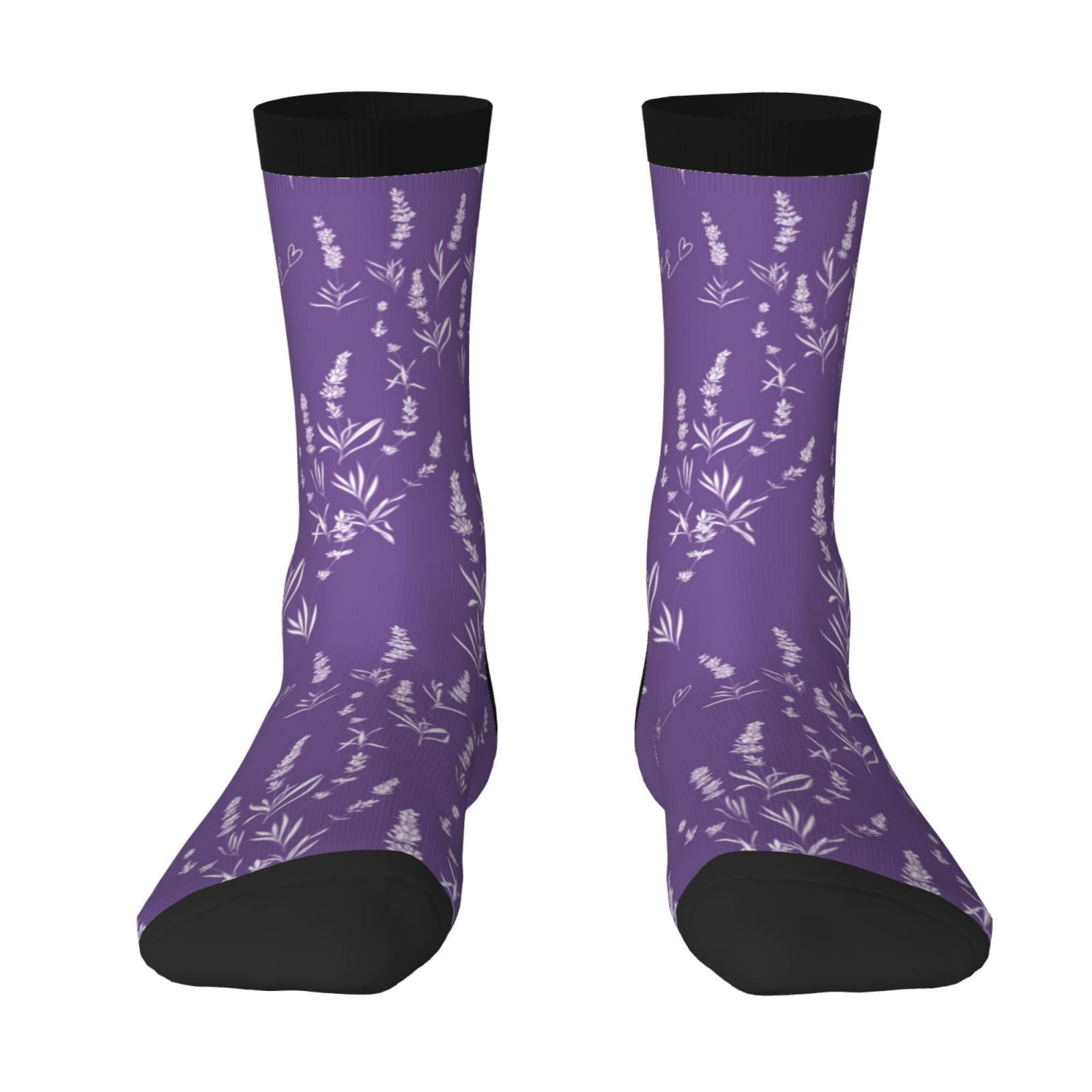 Goofa Lavender Flowers Printed Men's Crew Socks, Soft Durable ...