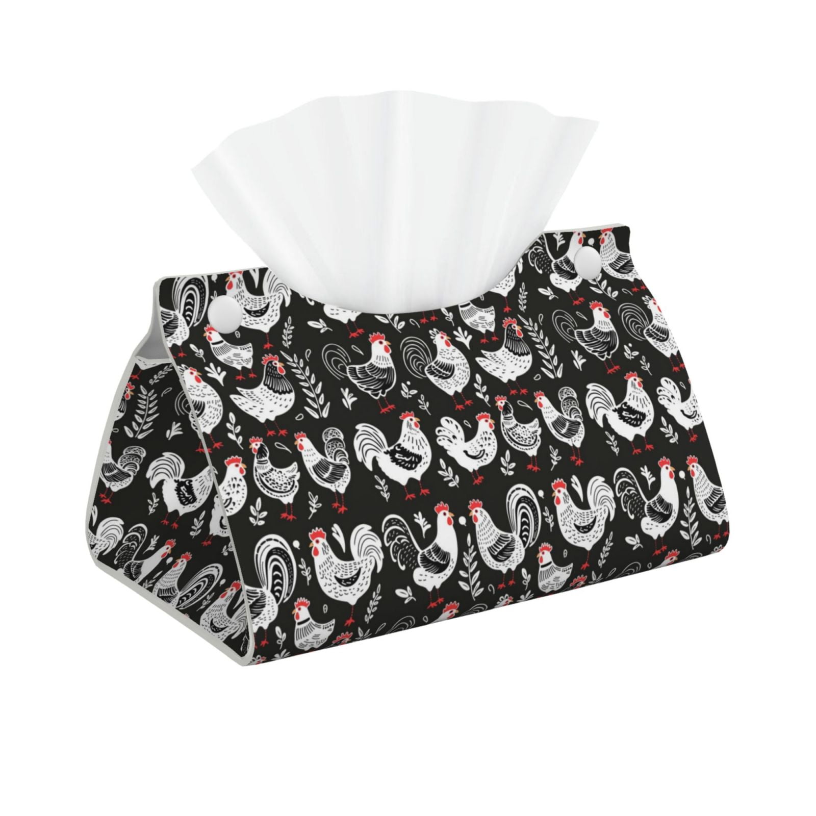 Goofa Laying Hens And Roosters Pattern Triangle Square Tissue Box Cover ...