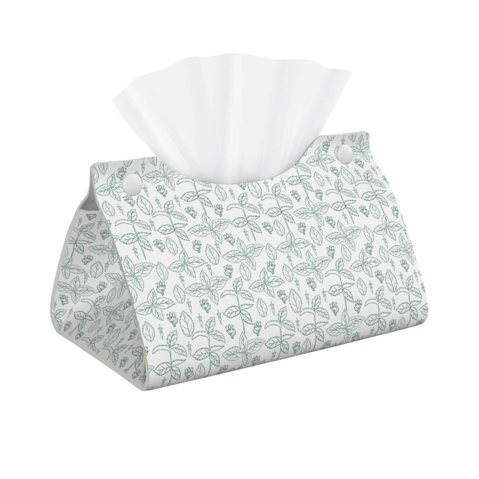 Goofa Leaf Print Pattern Triangle Square Tissue Box Cover, Modern PVC ...
