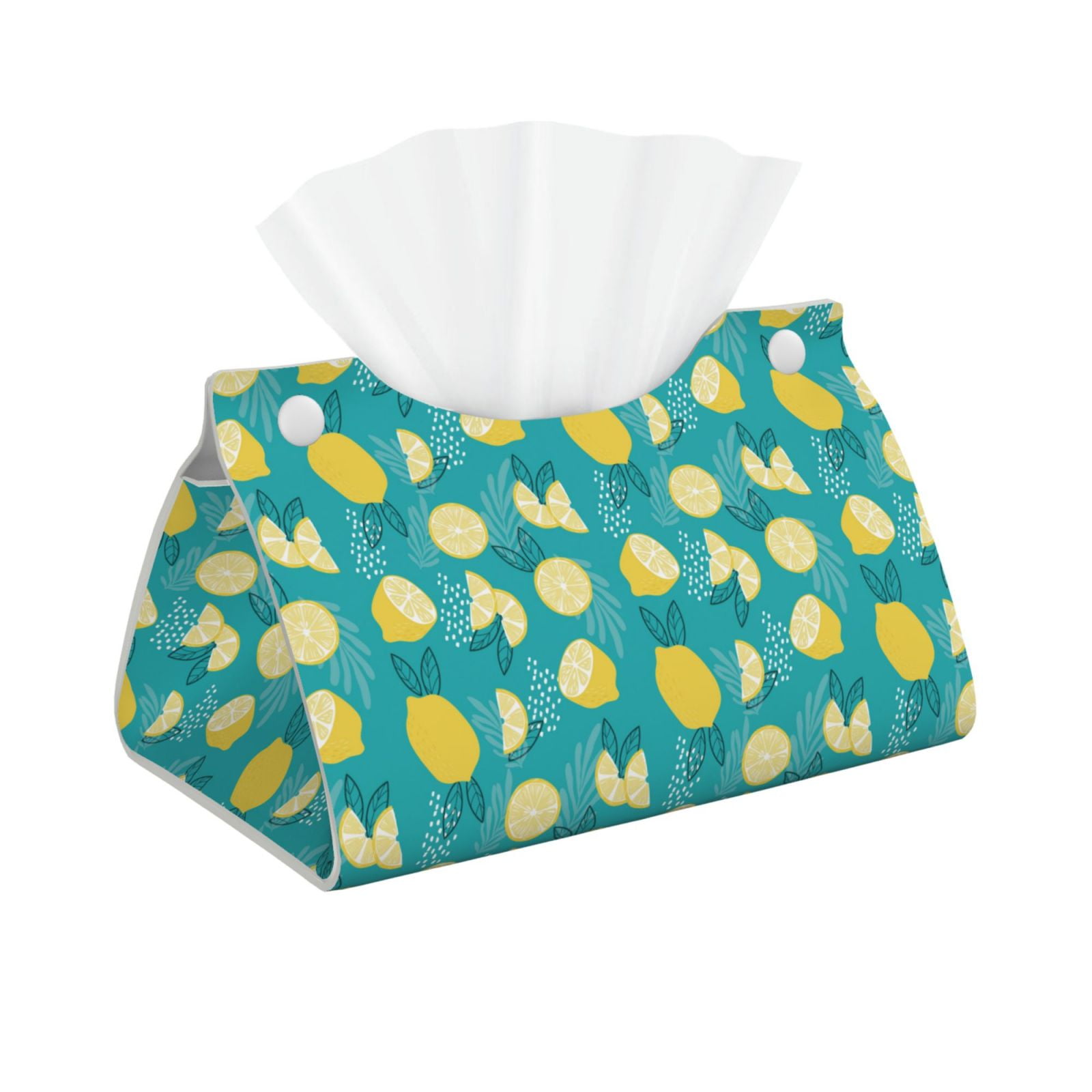 Goofa Lemon Blue Pattern Triangle Square Tissue Box Cover, Modern PVC ...