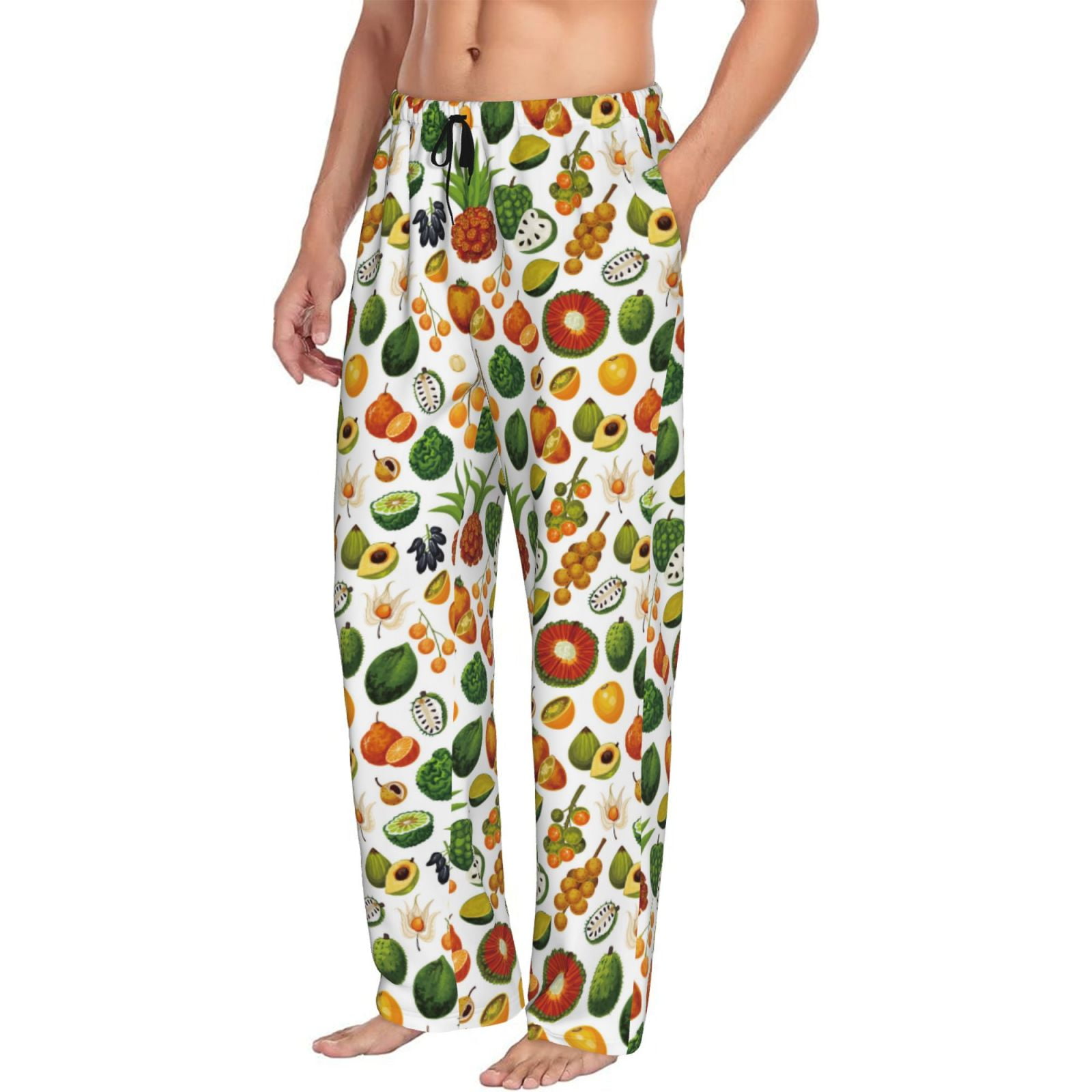 Goofa Lemon Fruits Vegetables Printed Soft Pajama Pants for Men, Wide ...