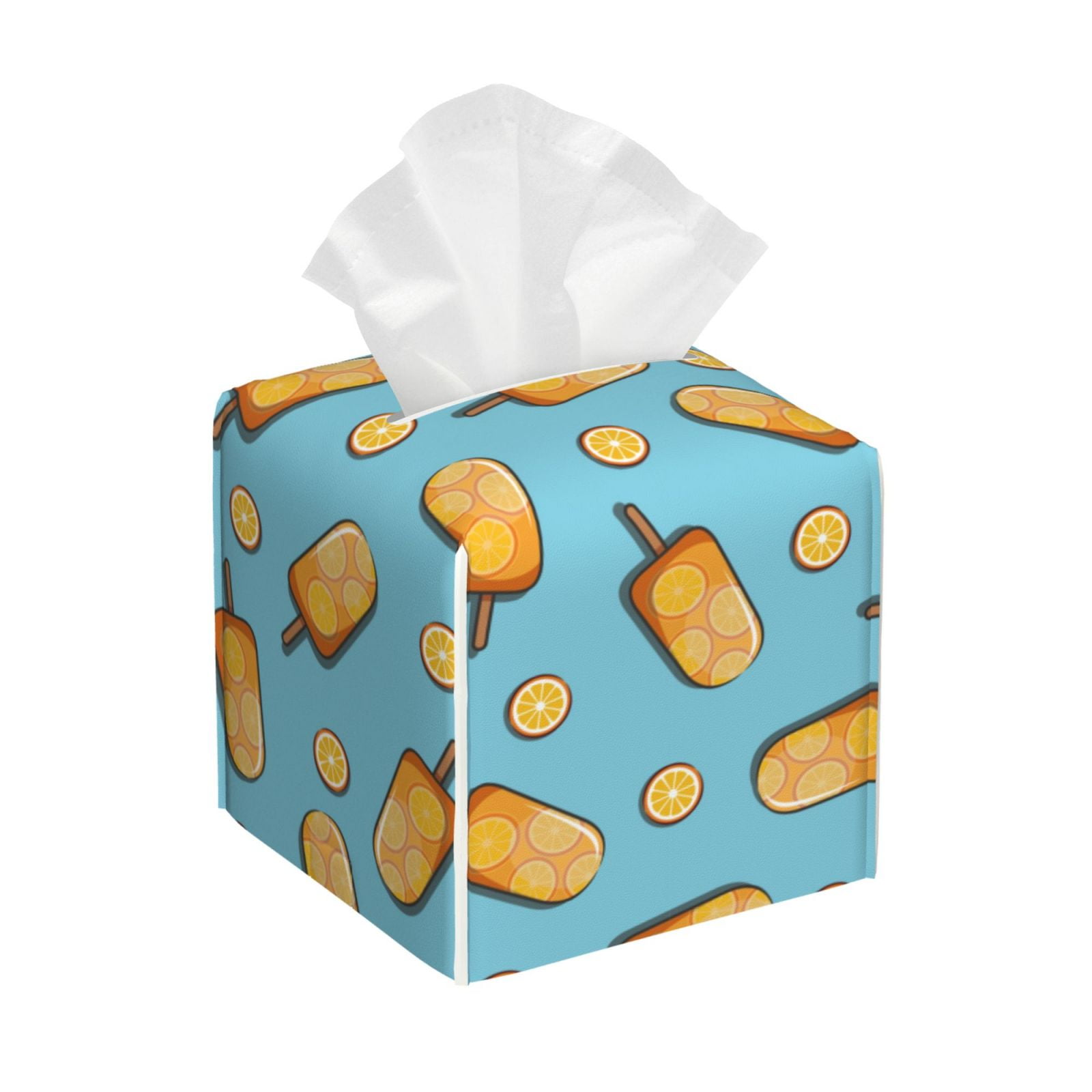 Goofa Lemon Ice Cream Tissue Box Cover PVC Leather Tissue Holder Square ...