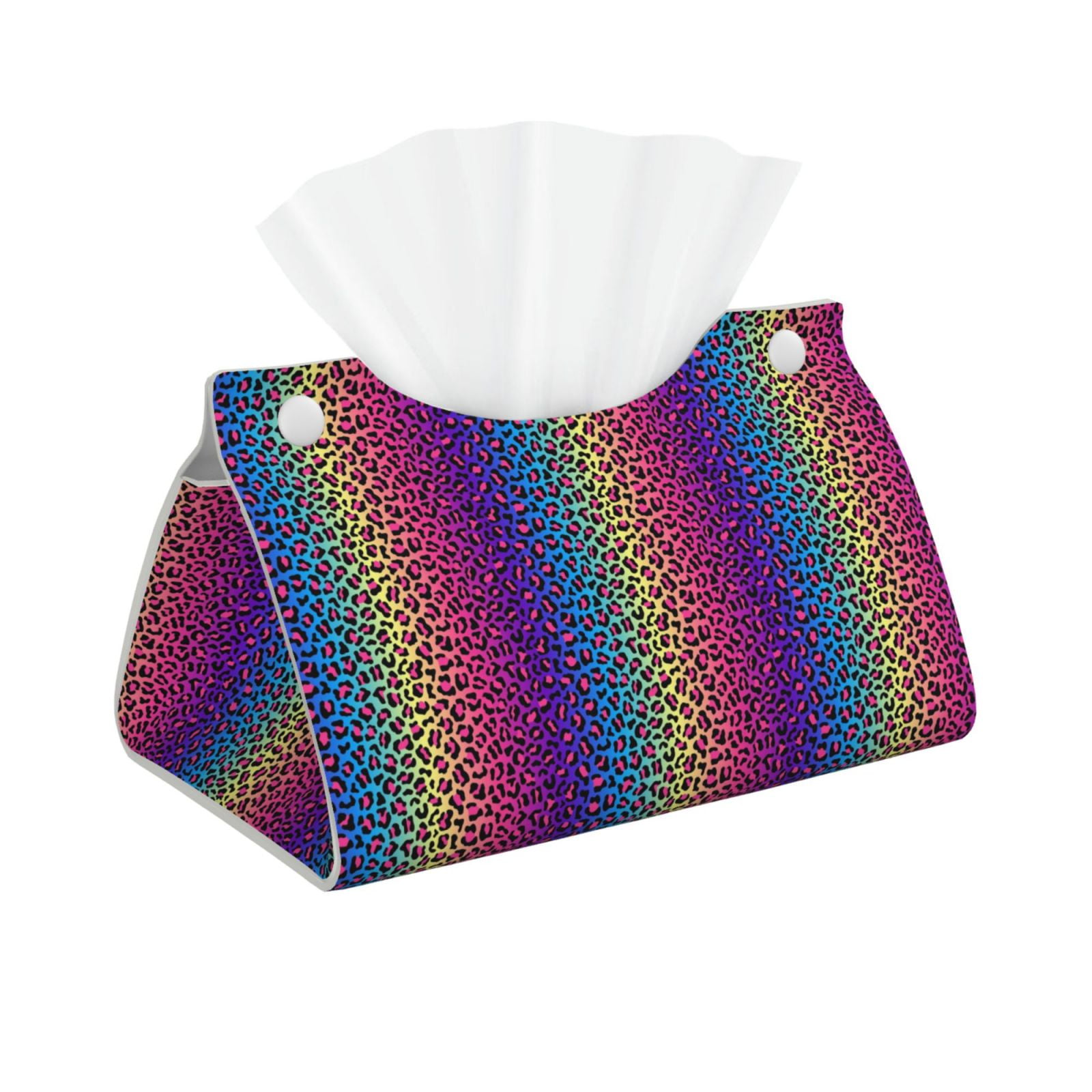 Goofa Leopard Neon Rainbow Gradient Pattern Triangle Square Tissue Box ...