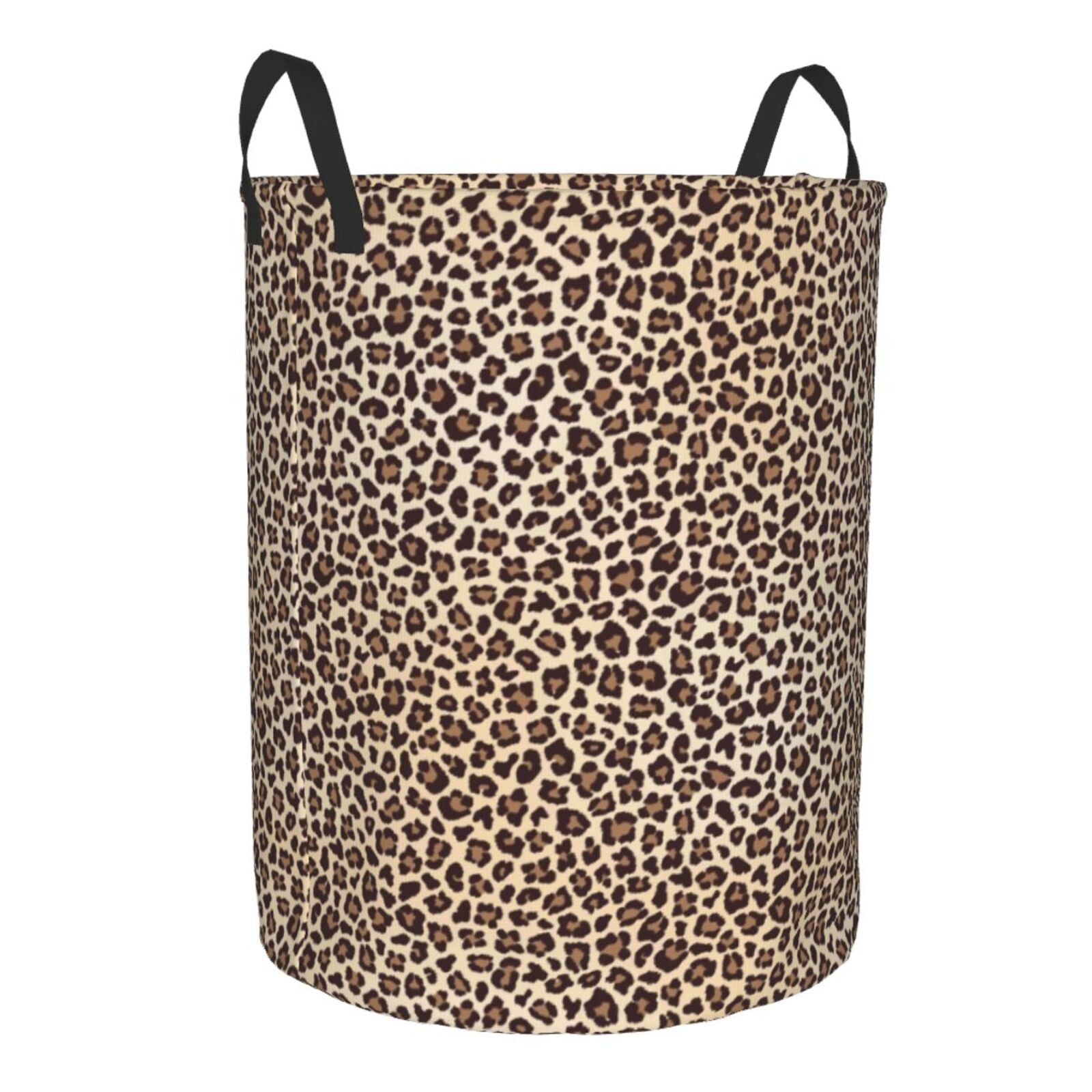 Goofa Leopard Print-2 Printed Circular Hamper,Laundry Basket with ...