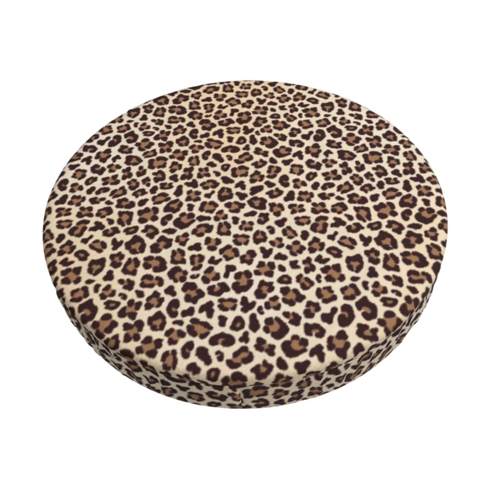 Goofa Leopard Print-2 Printed Stool Covers Round, Waterproof Round Bar ...