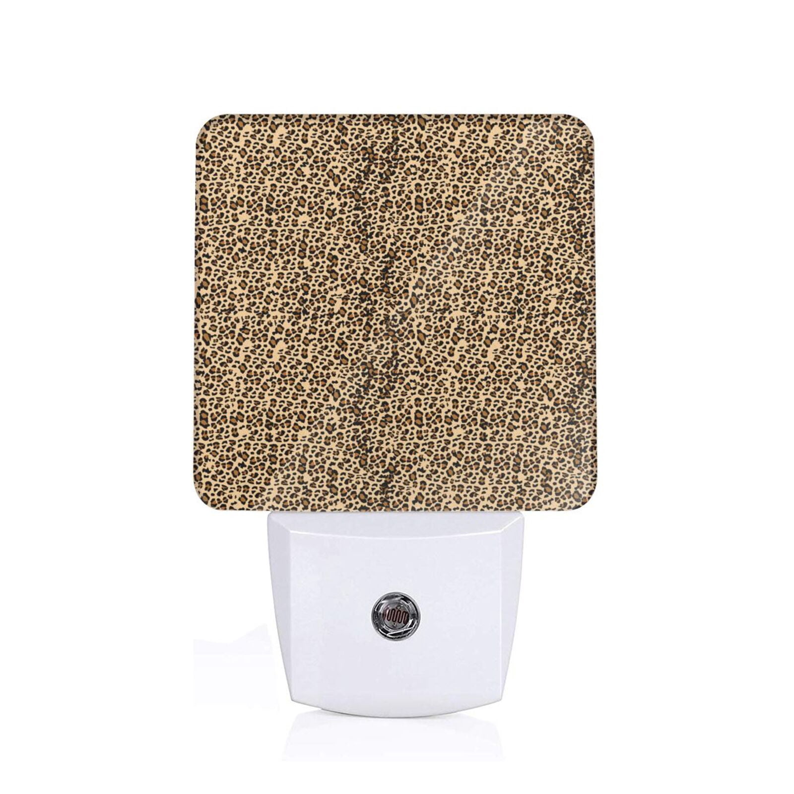 Goofa Leopard Print Brown Night Light, Plug-in, Dusk to Dawn Sensor ...