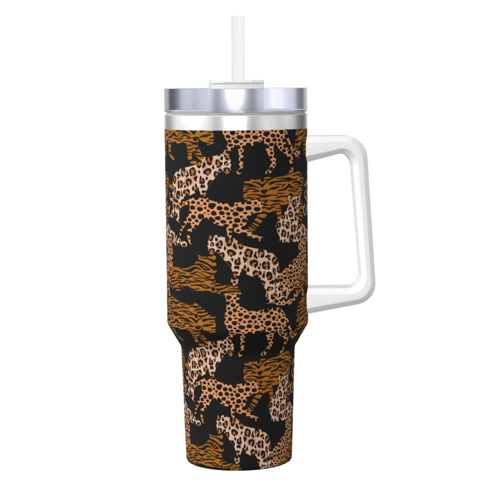 Goofa Leopard Print Print 40oz Ice Bully With Handle And Straw ...