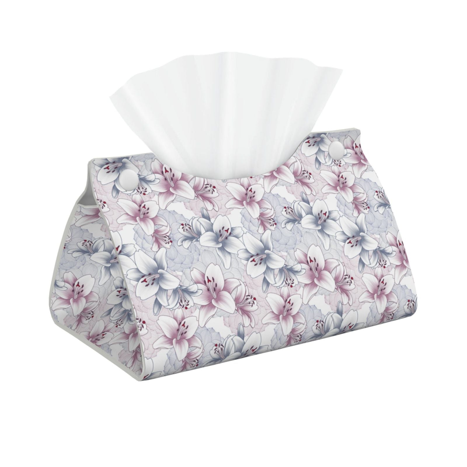 Goofa Lilies Flowers Pattern Triangle Square Tissue Box Cover, Modern ...
