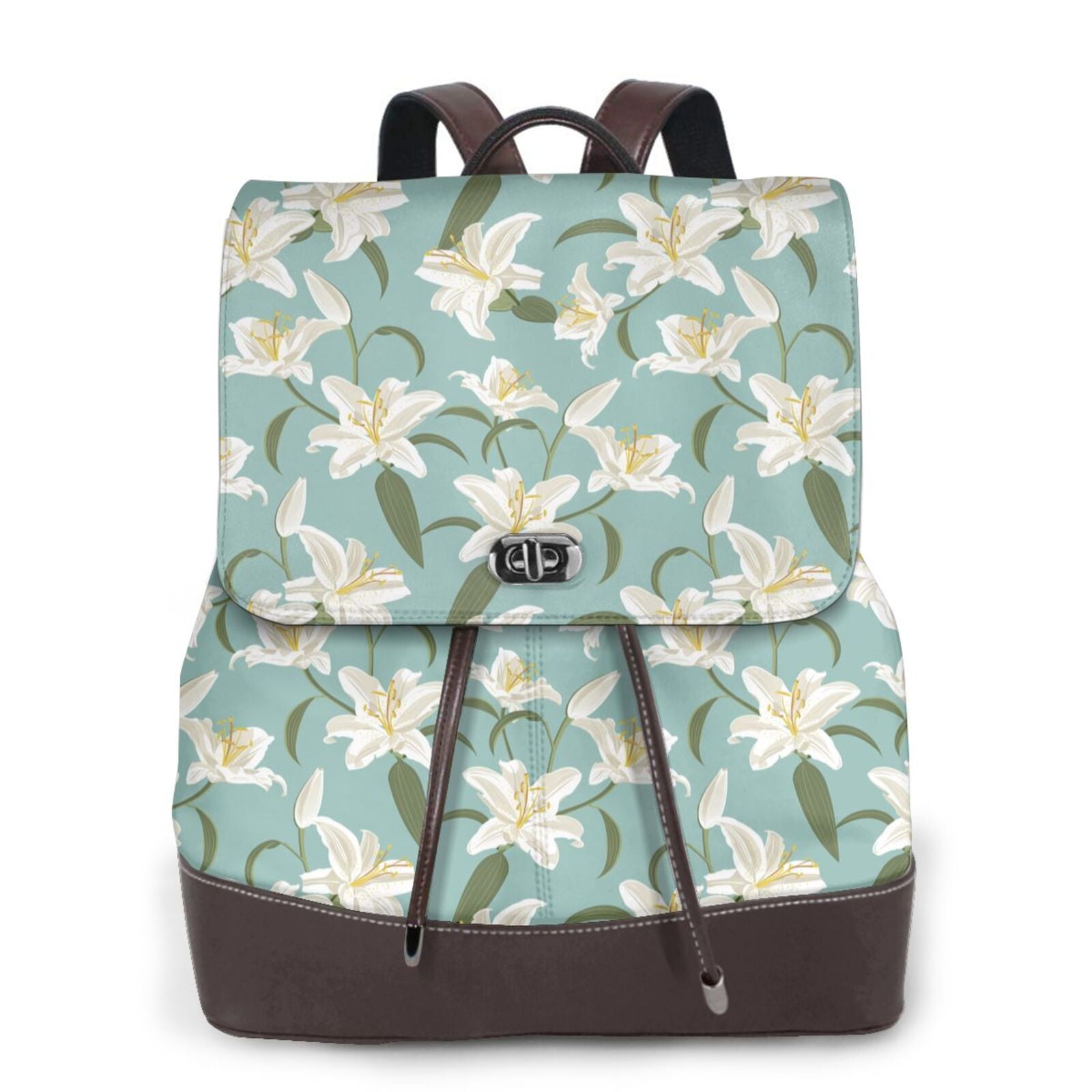 Goofa Lilies Flowers for Leather Backpack Purse for Women Fashion ...