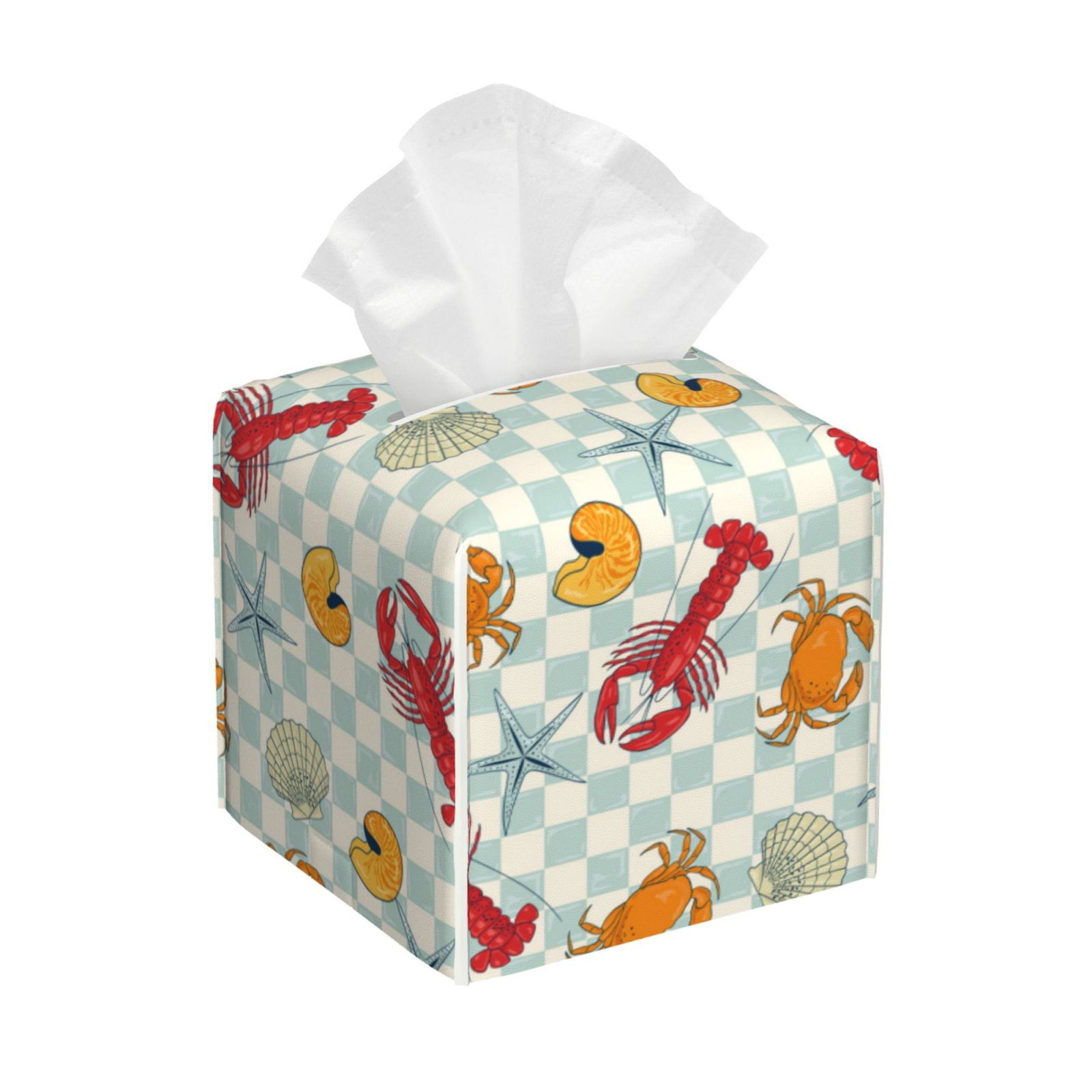 Goofa Lobster Sea Shell Tissue Box Cover PVC Leather Tissue Holder ...