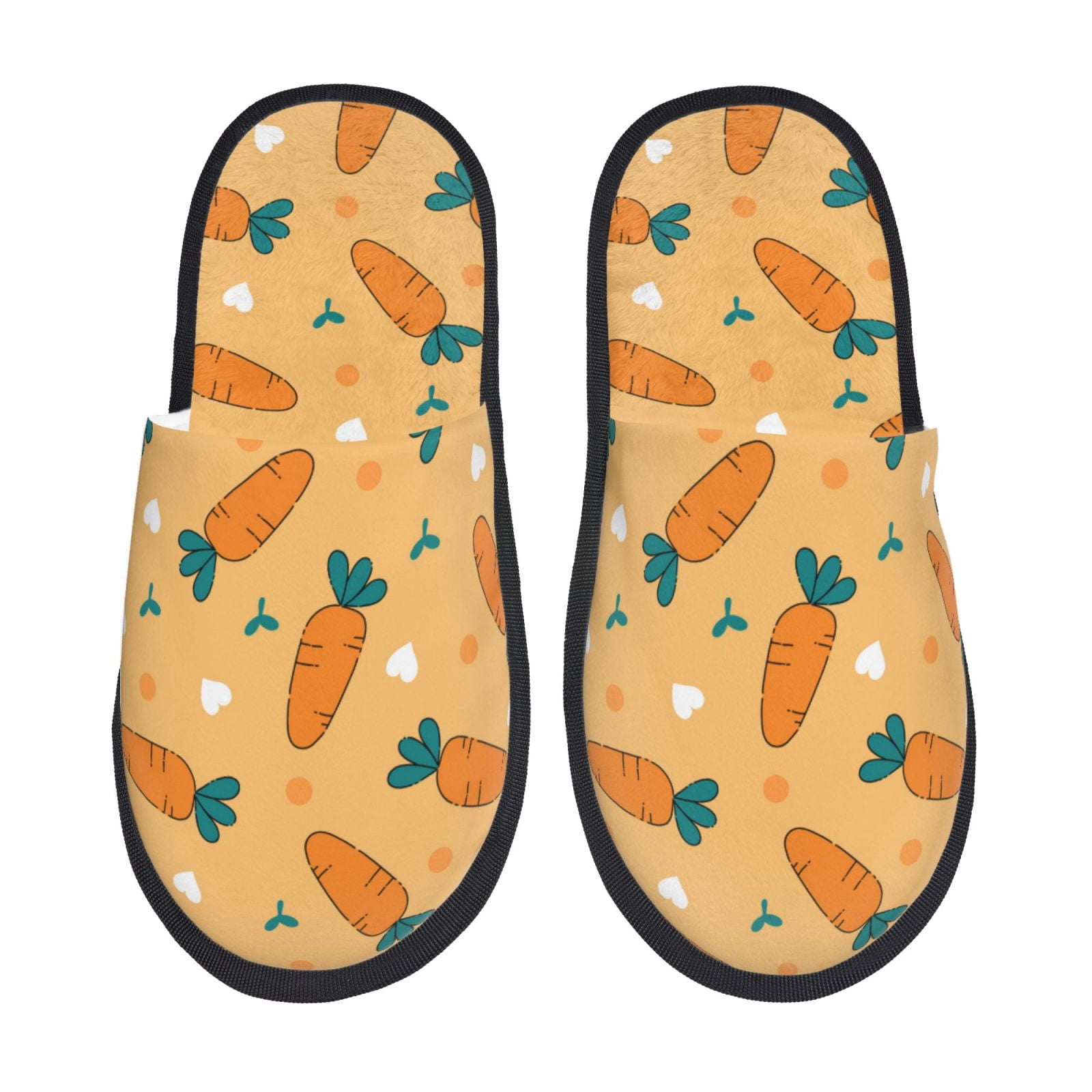 Goofa Love Carrot Pattern Plush Furry Slippers for Men & Women, Cozy ...