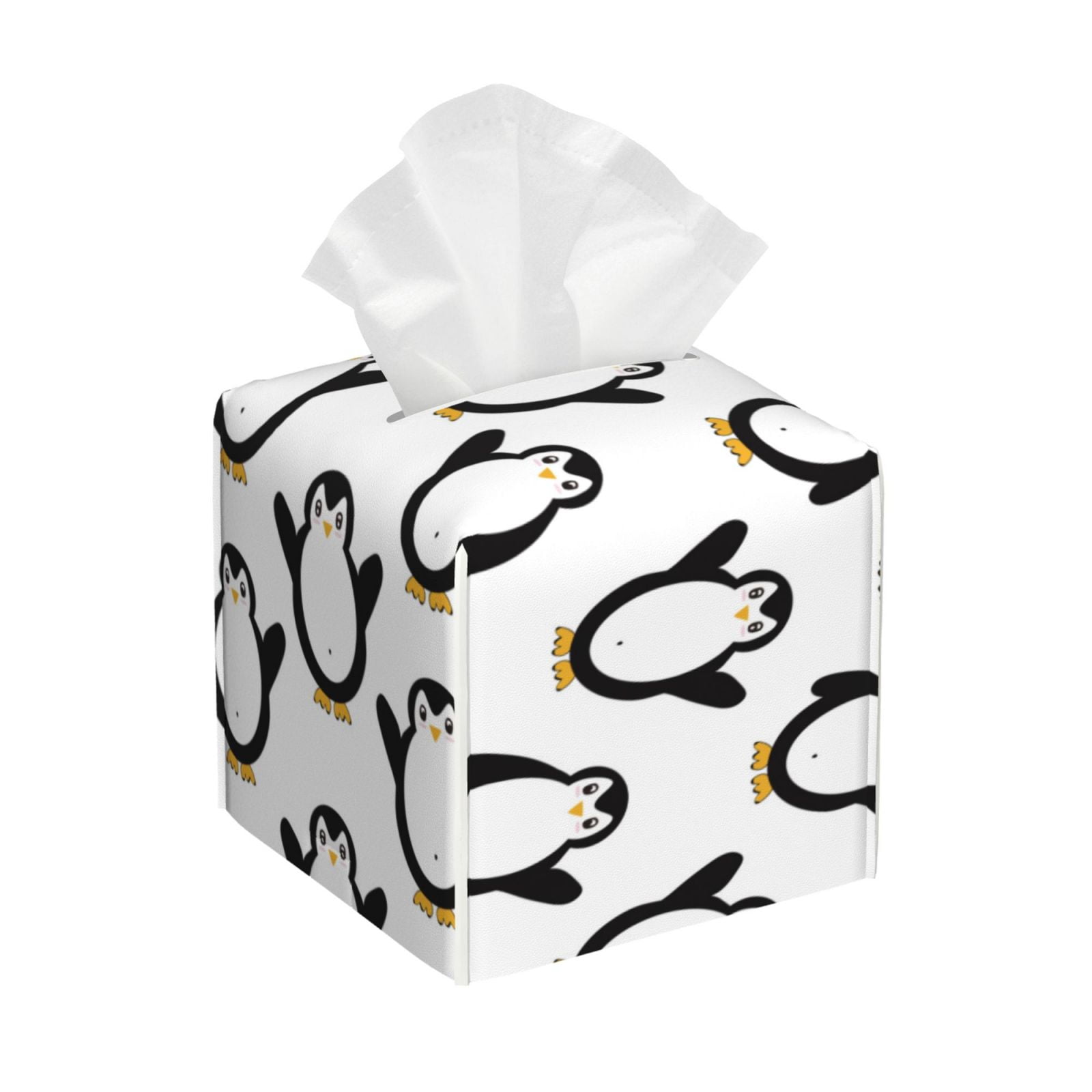 Goofa Lovely Penguin Tissue Box Cover PVC Leather Tissue Holder Square ...