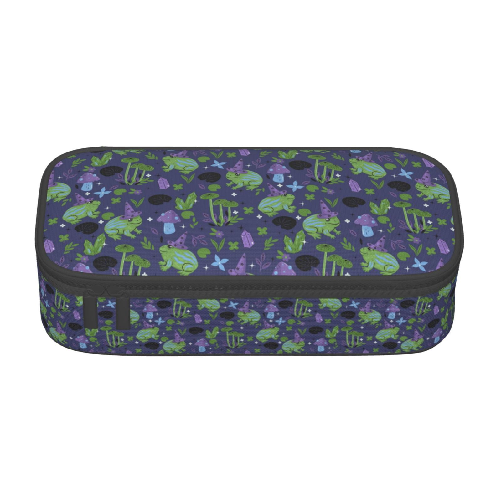 Goofa Magic Toads in Hats Pattern Pencil Case, Multi- Slot Pencil Pouch ...