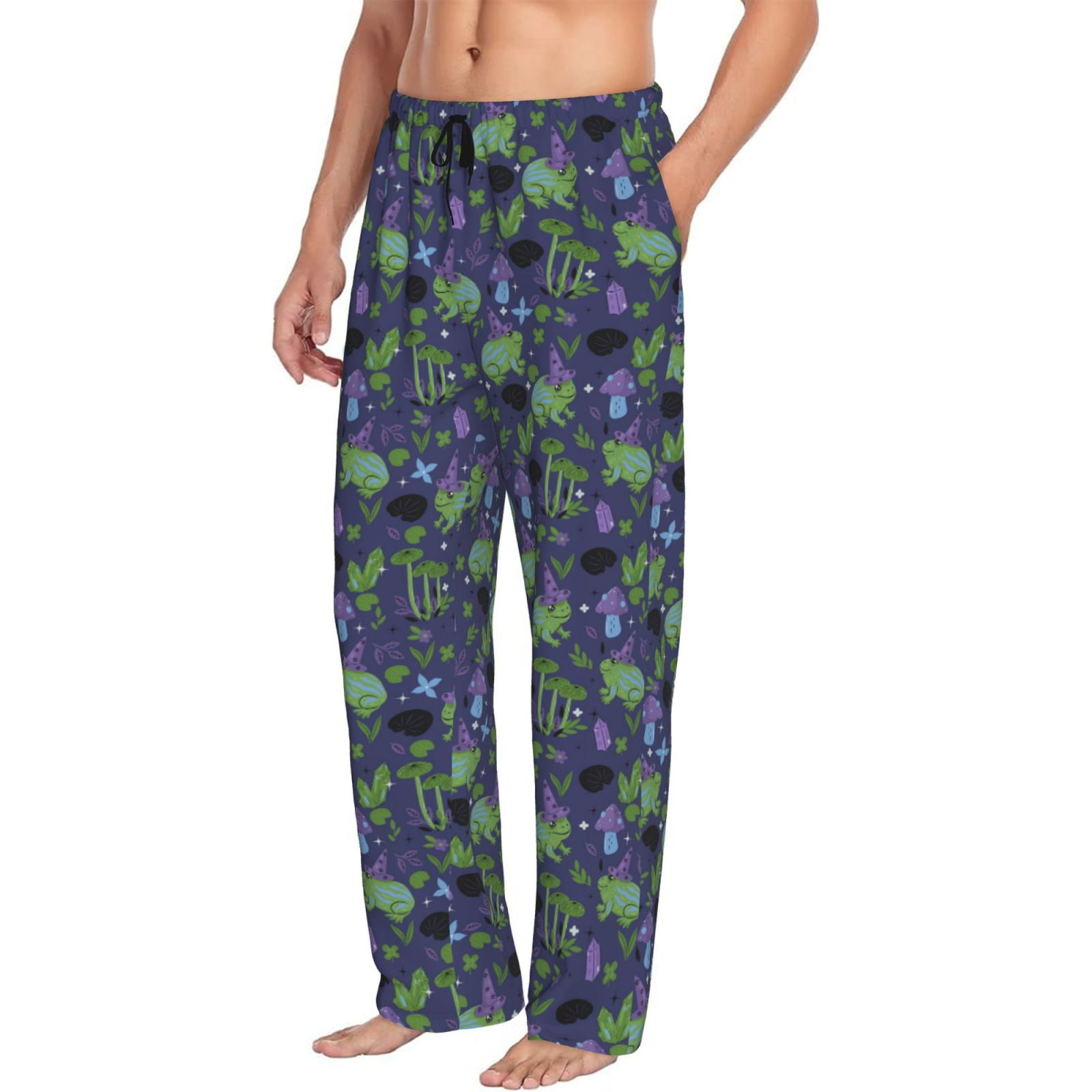 Goofa Magic Toads in Hats Printed Soft Pajama Pants for Men, Wide Leg ...