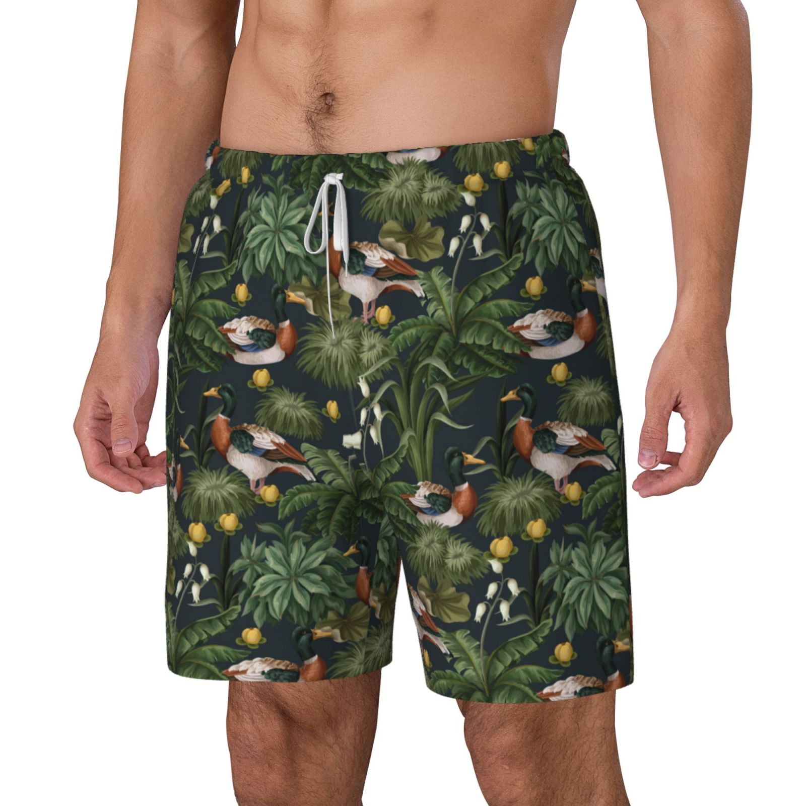Goofa Mallard Ducks And Water Printed Men's Swim Trunks Board Shorts ...