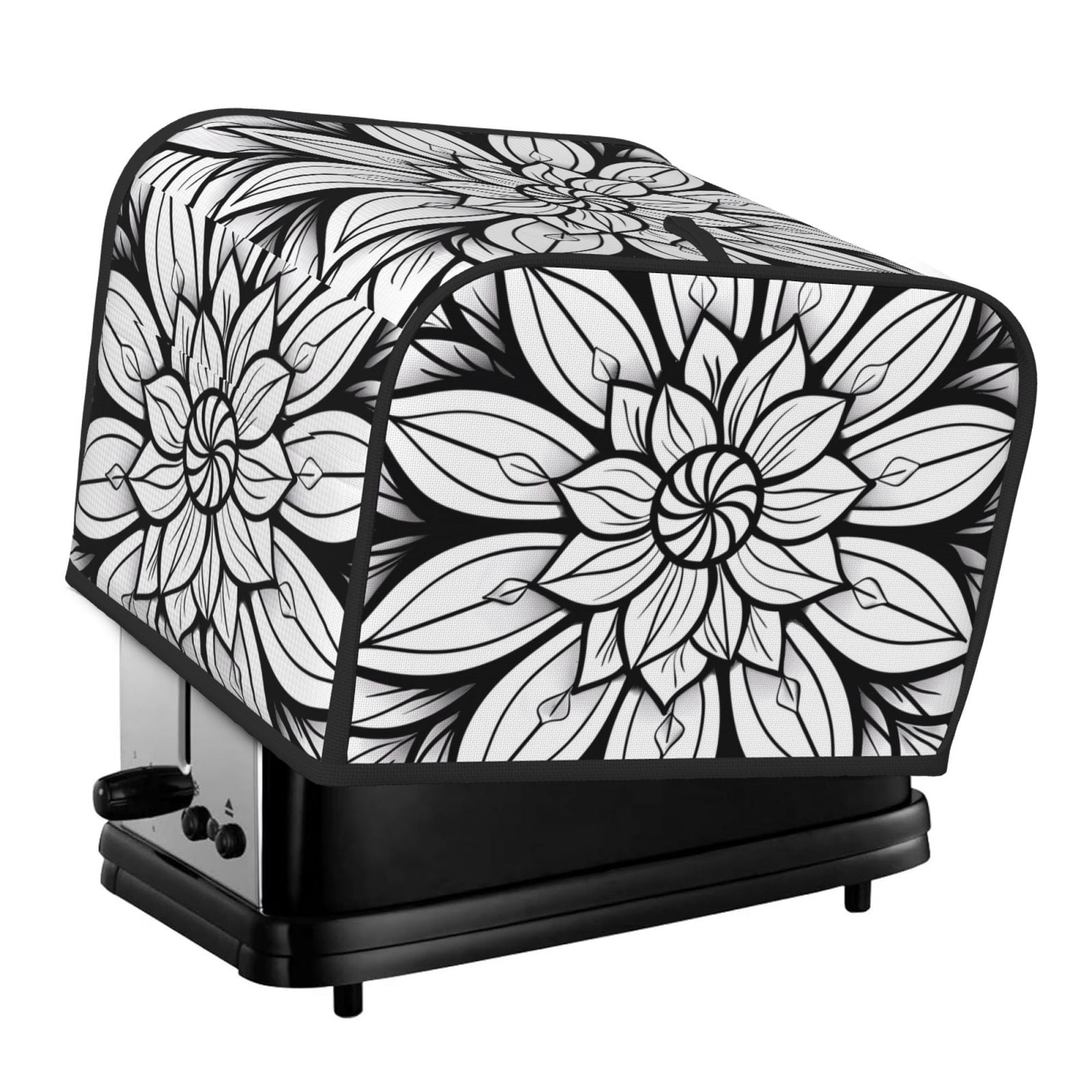 Goofa Mandala Floral Line Art Print Toaster Cover 4 Slice, Four Slice ...