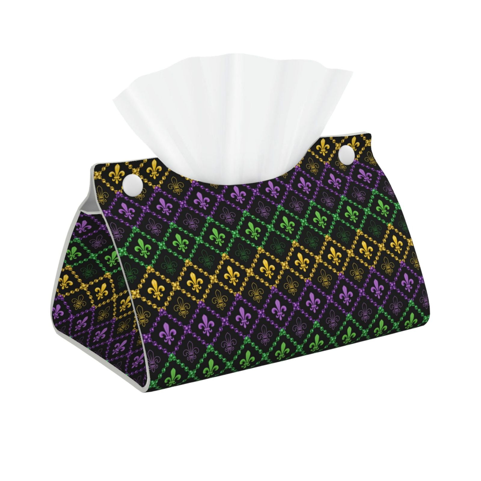 Goofa Mardi Gra Geometric Pattern Triangle Square Tissue Box Cover ...