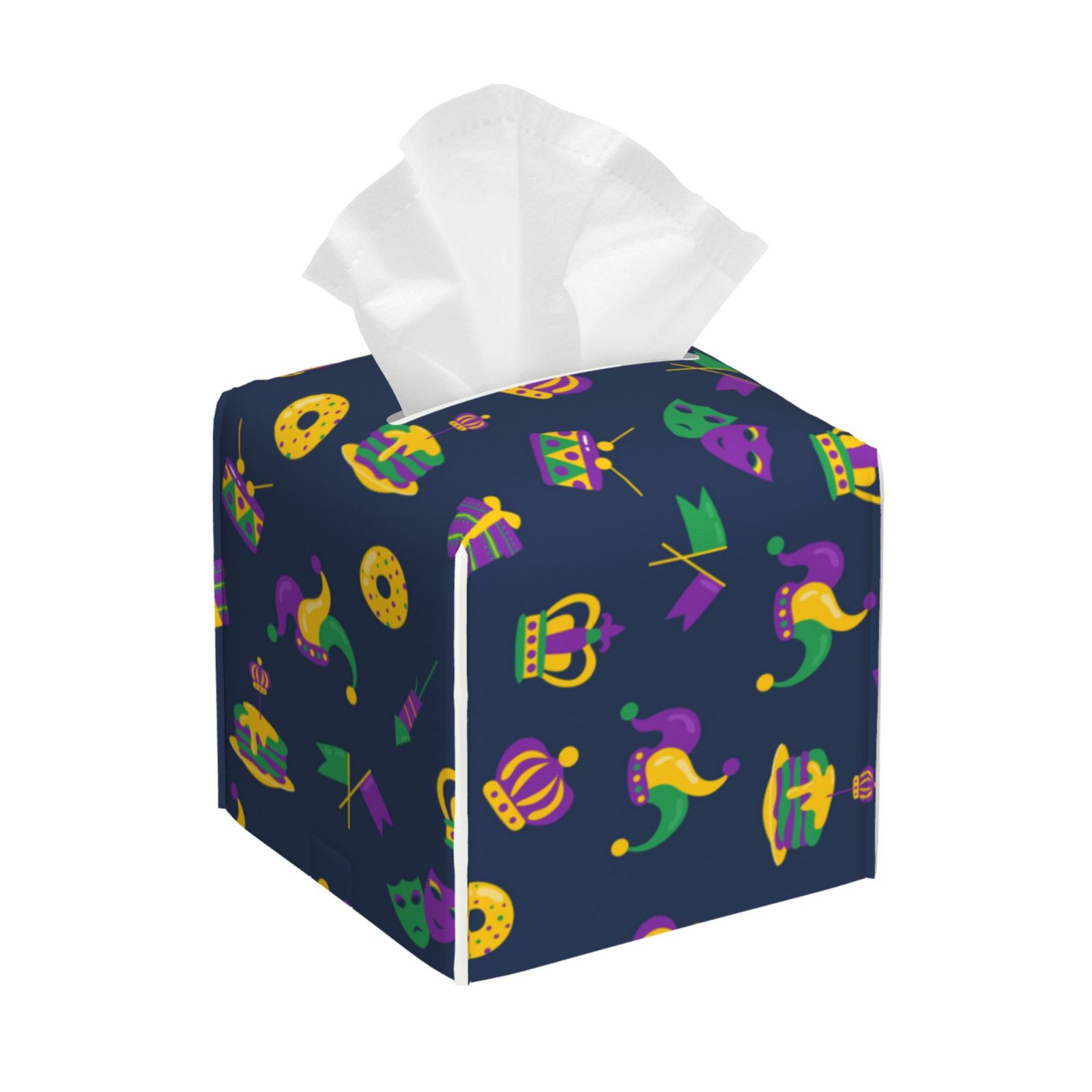 Goofa Mardi Gras Carnival Tissue Box Cover PVC Leather Tissue Holder ...