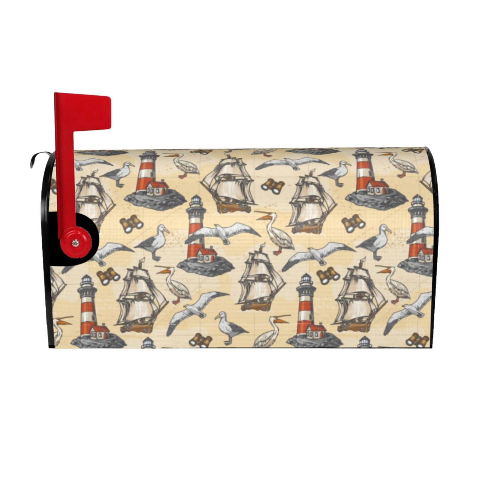 Goofa Marine Birds And Coastal Lighthouse Pattern Mailbox Cover ...
