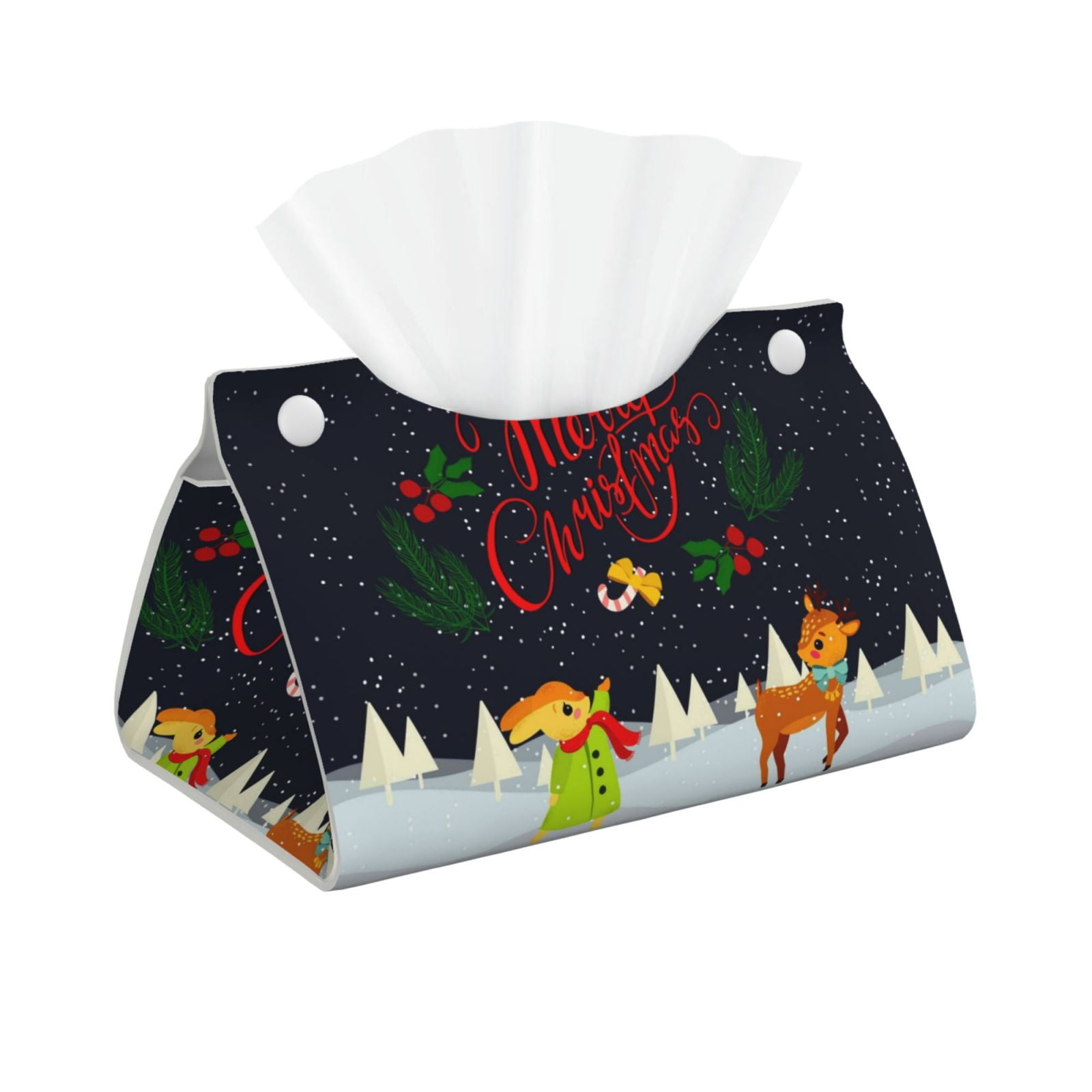 Goofa Merry Christmas Elk Pattern Triangle Square Tissue Box Cover ...
