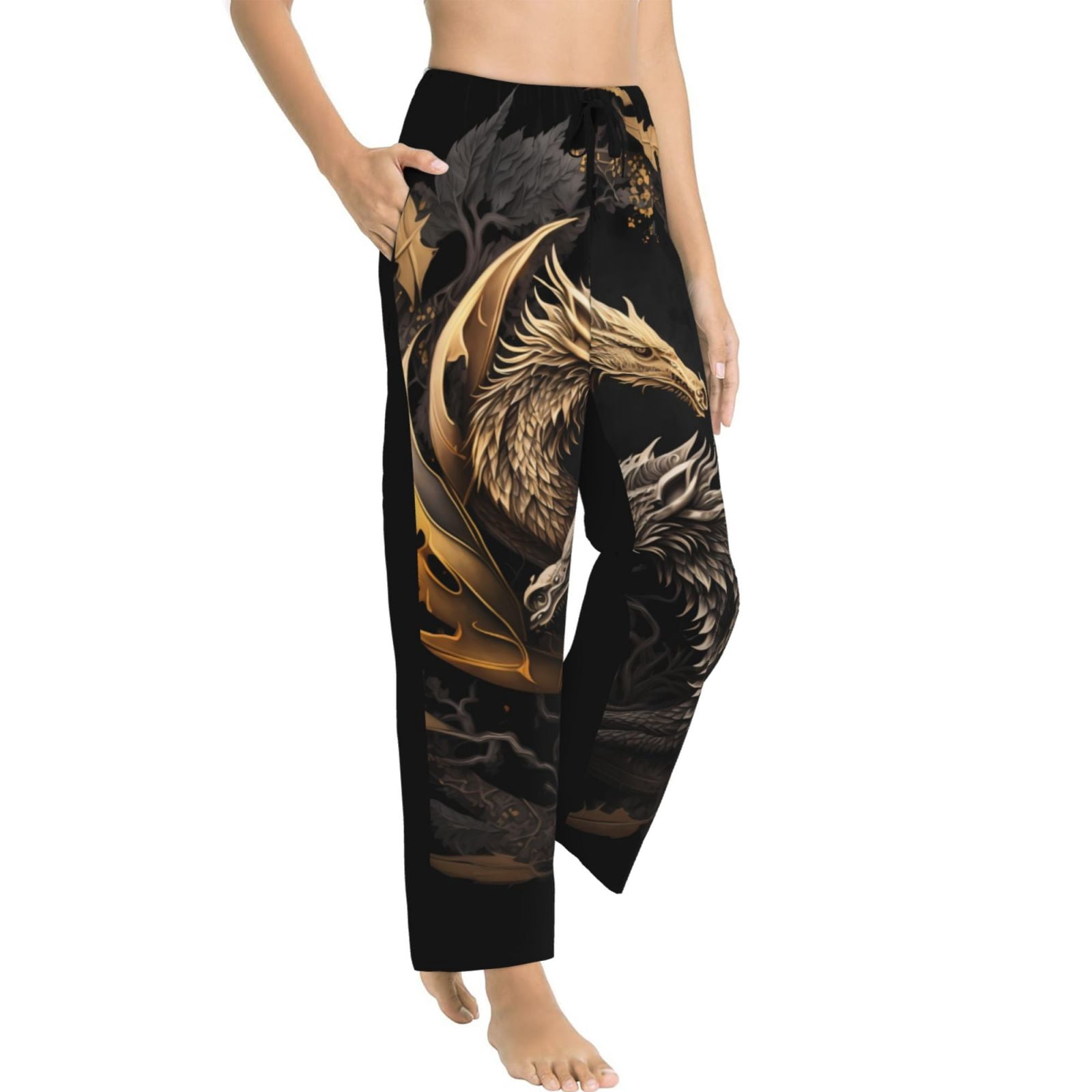 Goofa Metal Evil Skull Printed Soft Pajama Pants for Women, Wide Leg ...
