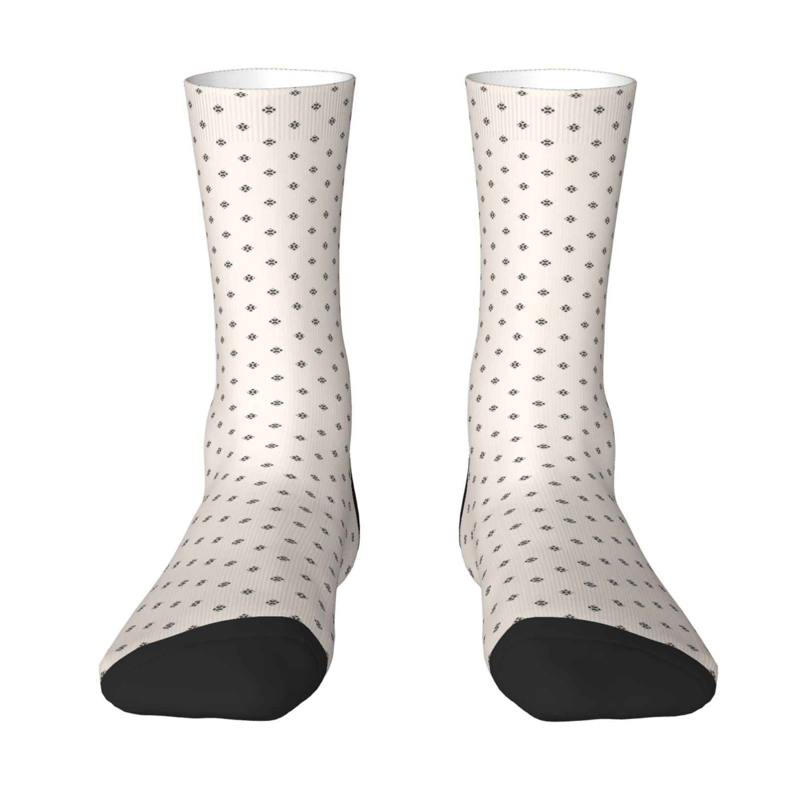 Goofa Minimalist Crosshatch Dots Printed Men's Crew Socks, Soft Durable ...