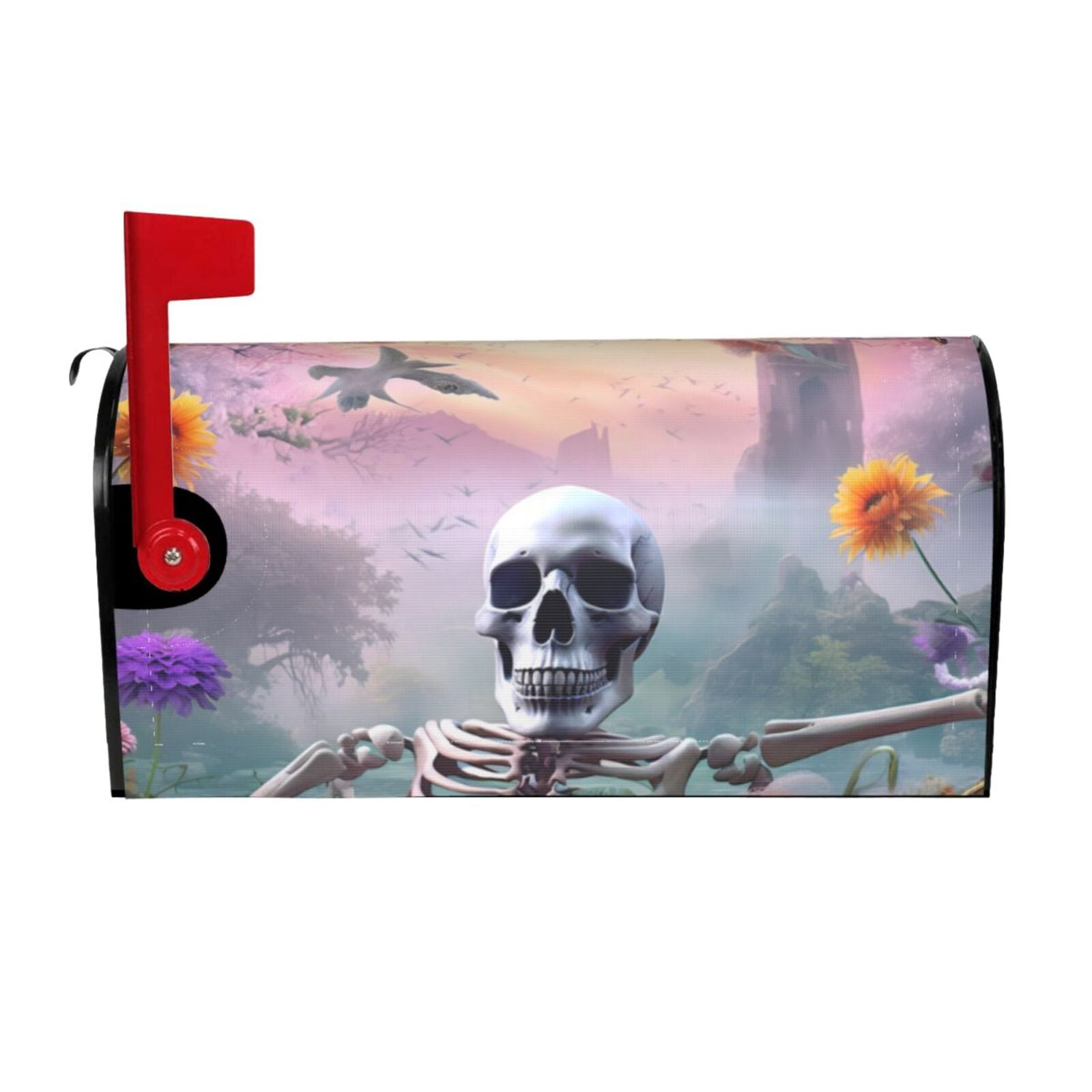 Goofa Mist Sunflower Skull Pattern Mailbox Cover, Mailbox Decoration ...