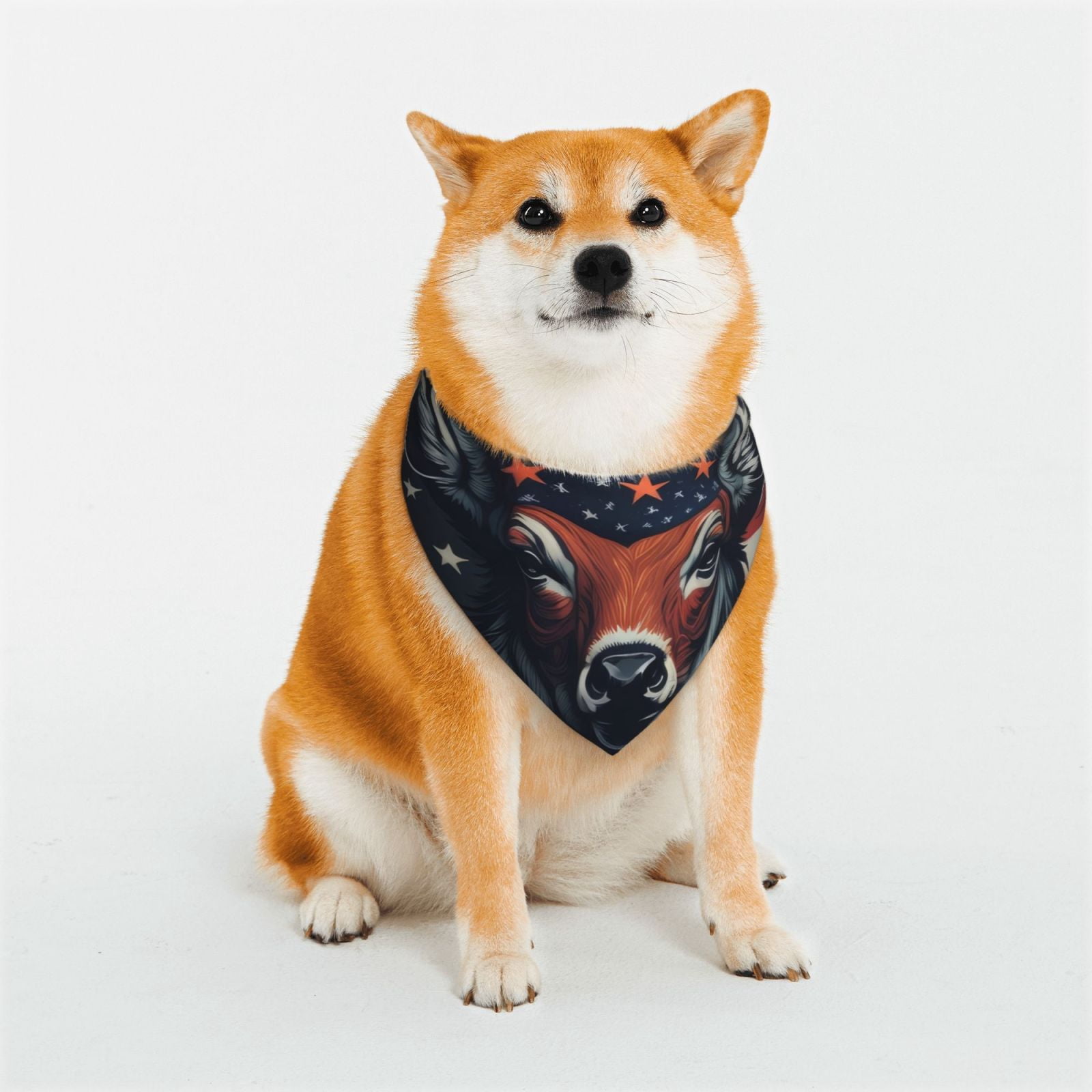 Goofa Modern USA Deer Head Pattern Pet Scarf Bandana - Adjustable and ...