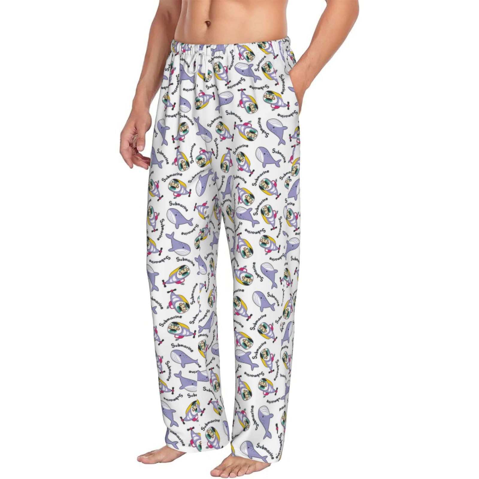 Goofa Monkey Submarine Captain Printed Soft Pajama Pants for Men, Wide ...