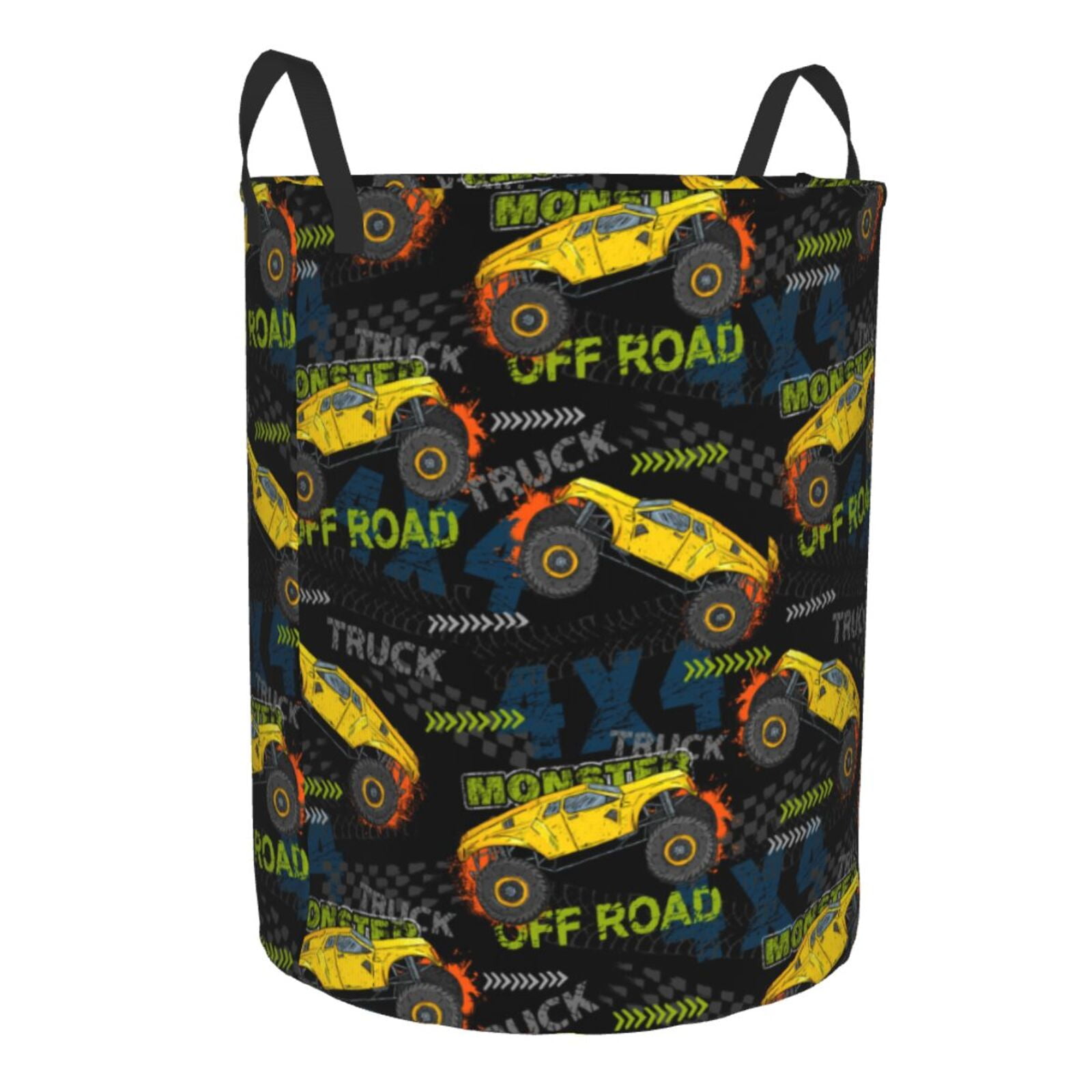Goofa Monster Truck1 Printed Circular Hamper,Laundry Basket with ...