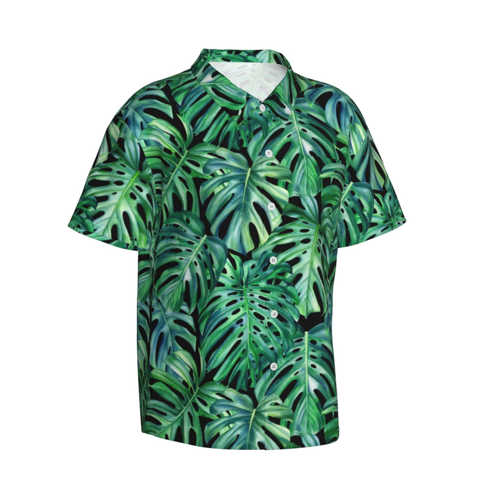 Goofa Monstera Leaves Hawaiian Shirt for Men, Unisex Summer Beach ...