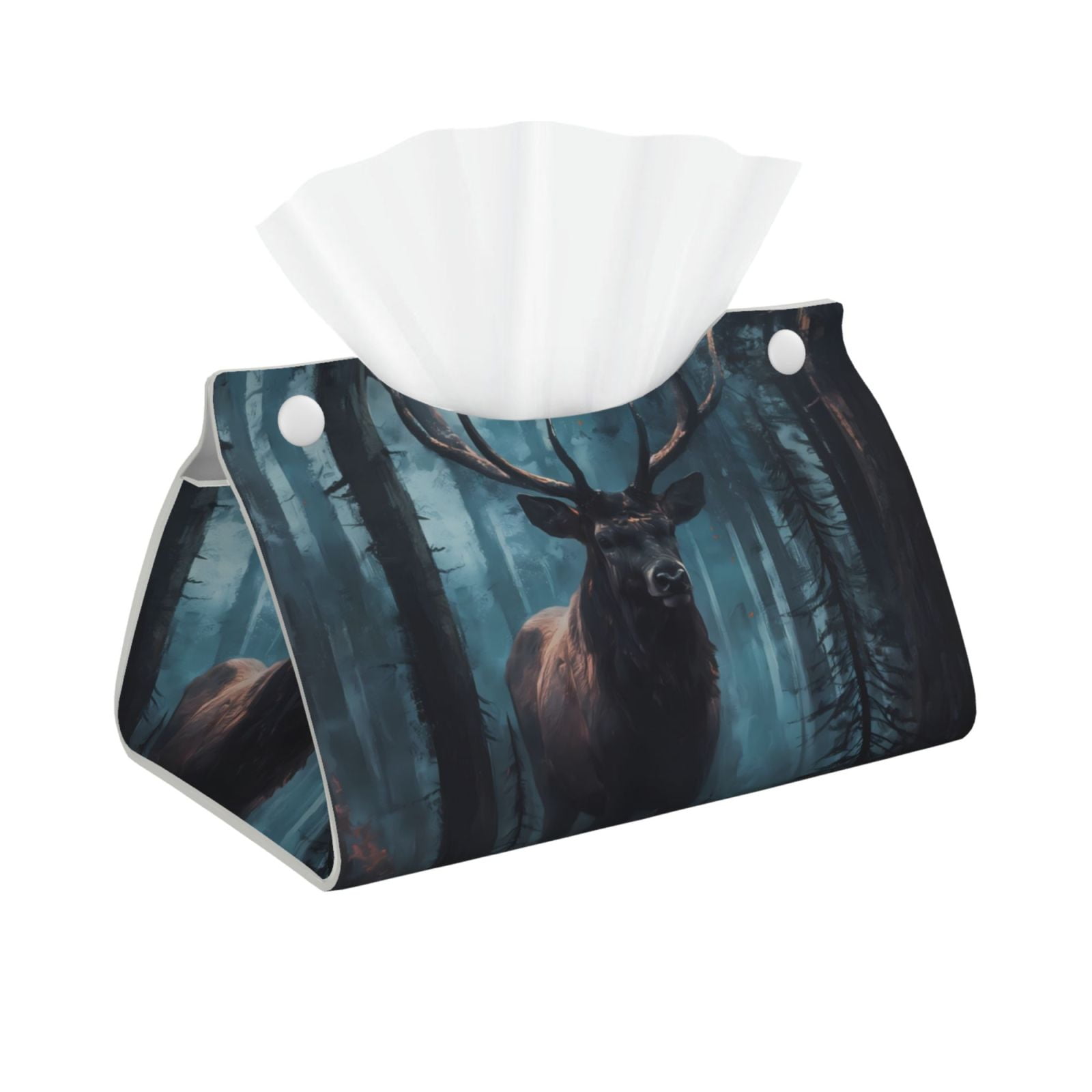 Goofa Mystical Forest Elk Pattern Triangle Square Tissue Box Cover ...