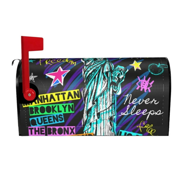 Goofa New York City Pattern Mailbox Cover, Mailbox Decoration with ...