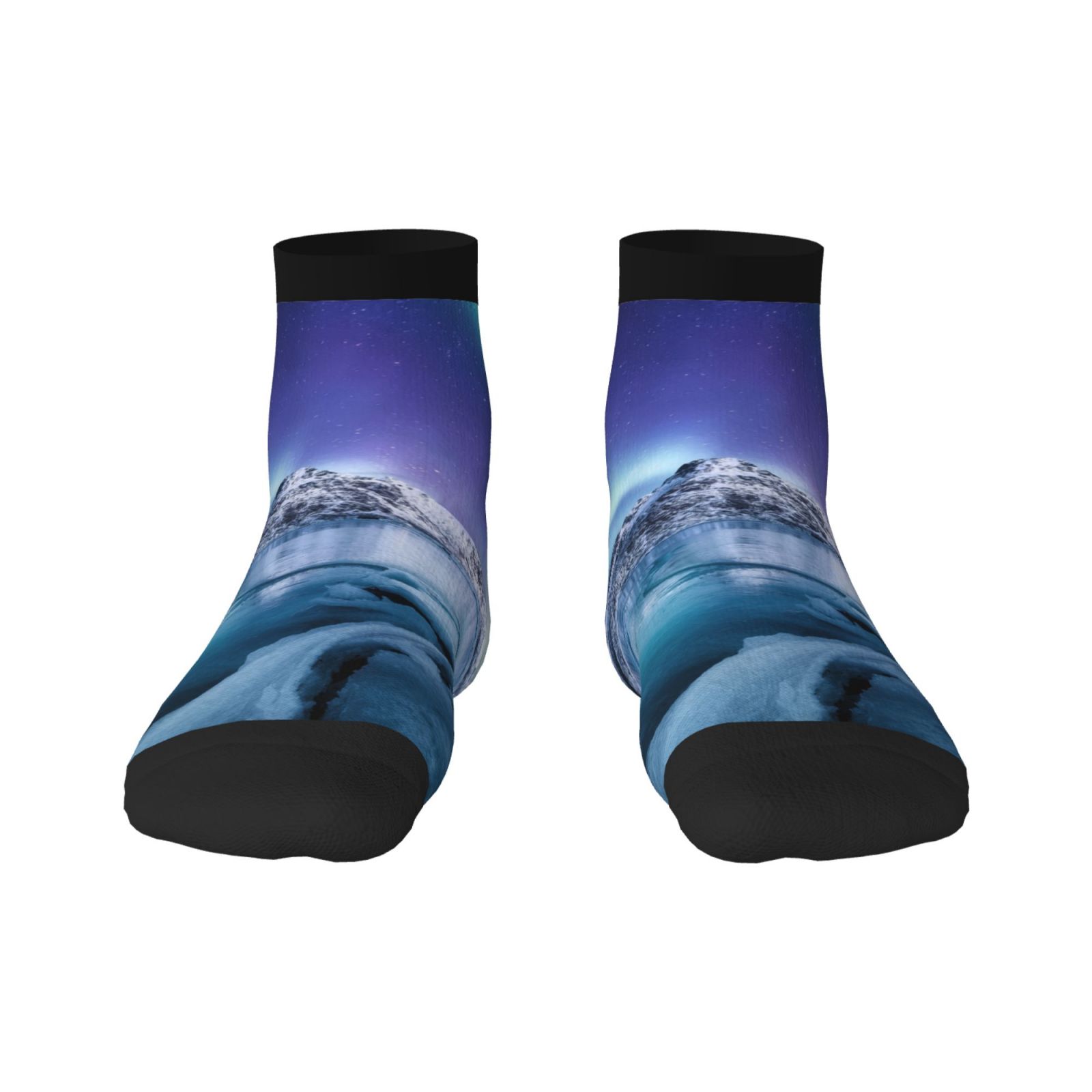 Goofa Night At Lake Aurora 1 Pattern Non Slip Socks with Grips for ...