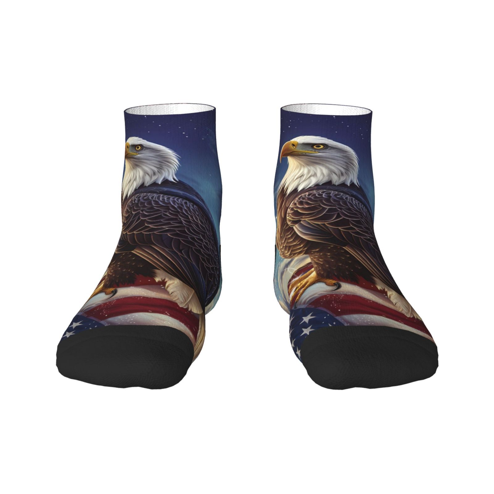 Goofa Night Sky Bald Eagle Pattern Non Slip Socks with Grips for ...