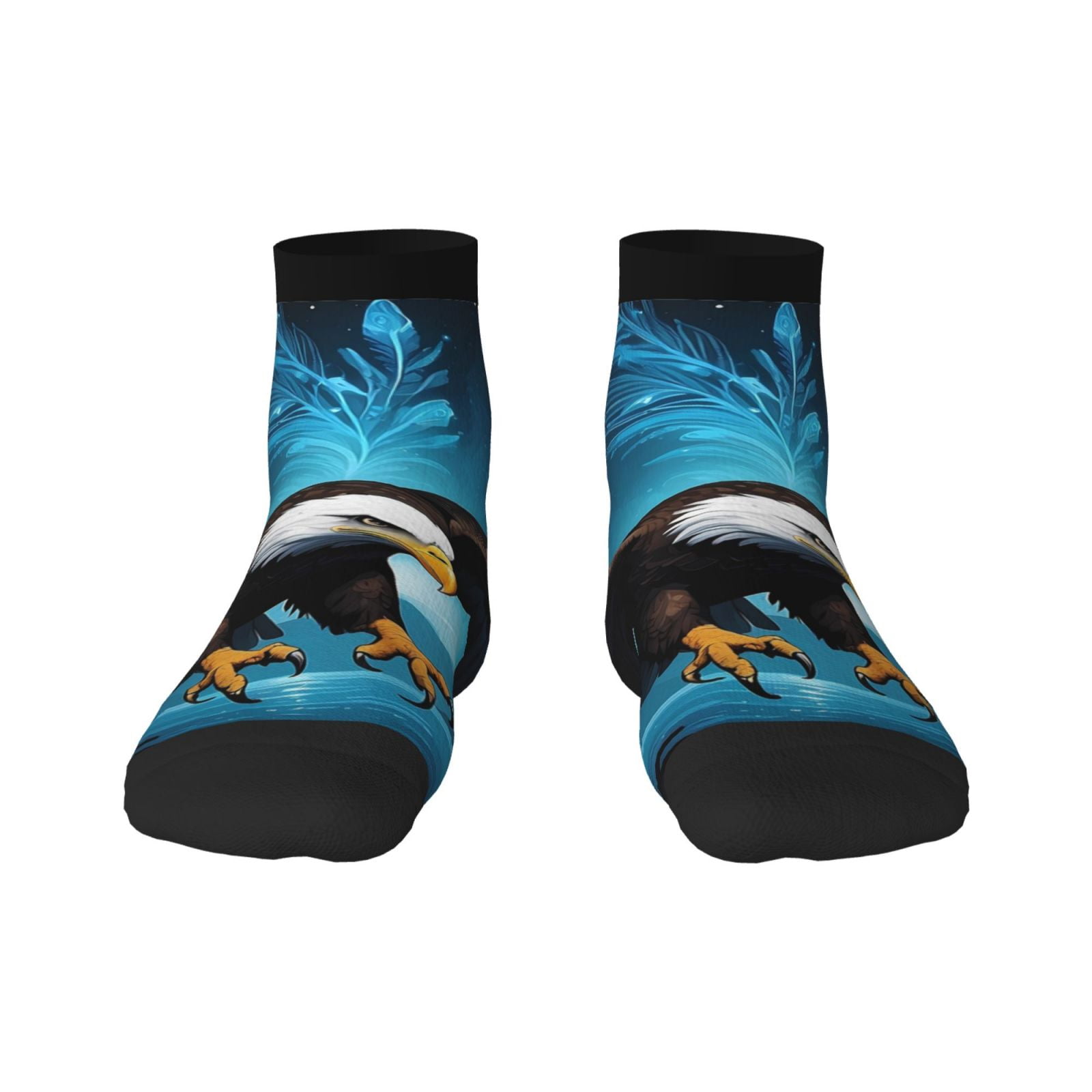 Goofa Night Sky Forest Bald Eagle Pattern Non Slip Socks with Grips for ...