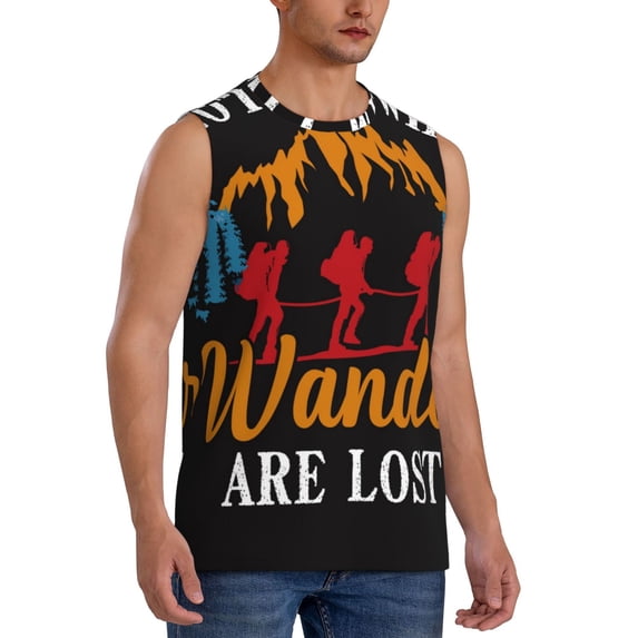 Goofa Not All Who Wander Are Lost Hiking Printed Men's Sleeveless T ...