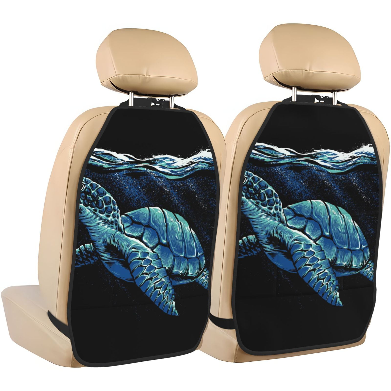 Goofa Ocean Turtle Pattern Car Back Seat Protector for Kids (2 Pack ...