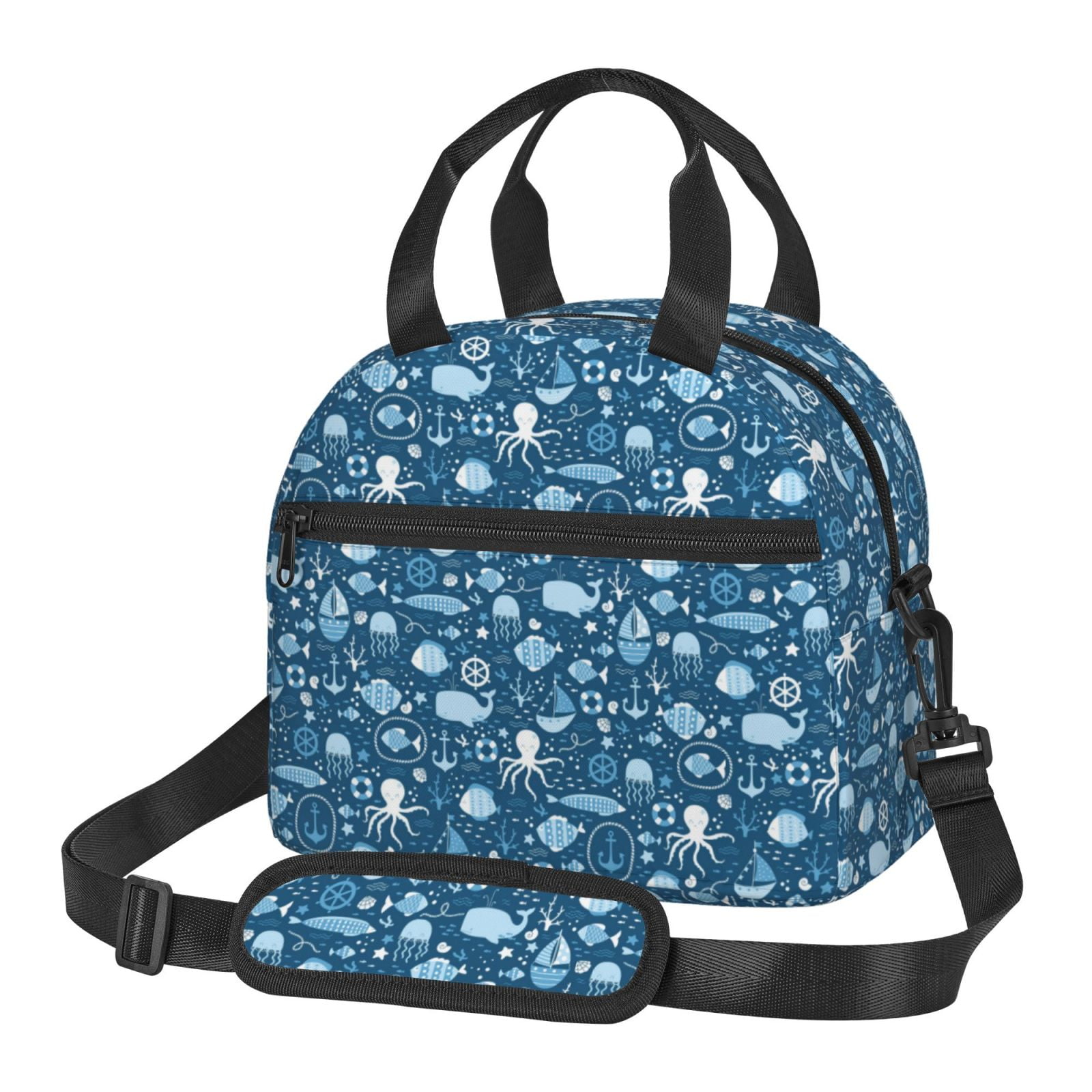 Goofa Octopus And Whale Pattern Lunch Bag ,Insulated Lunch Box, Small ...