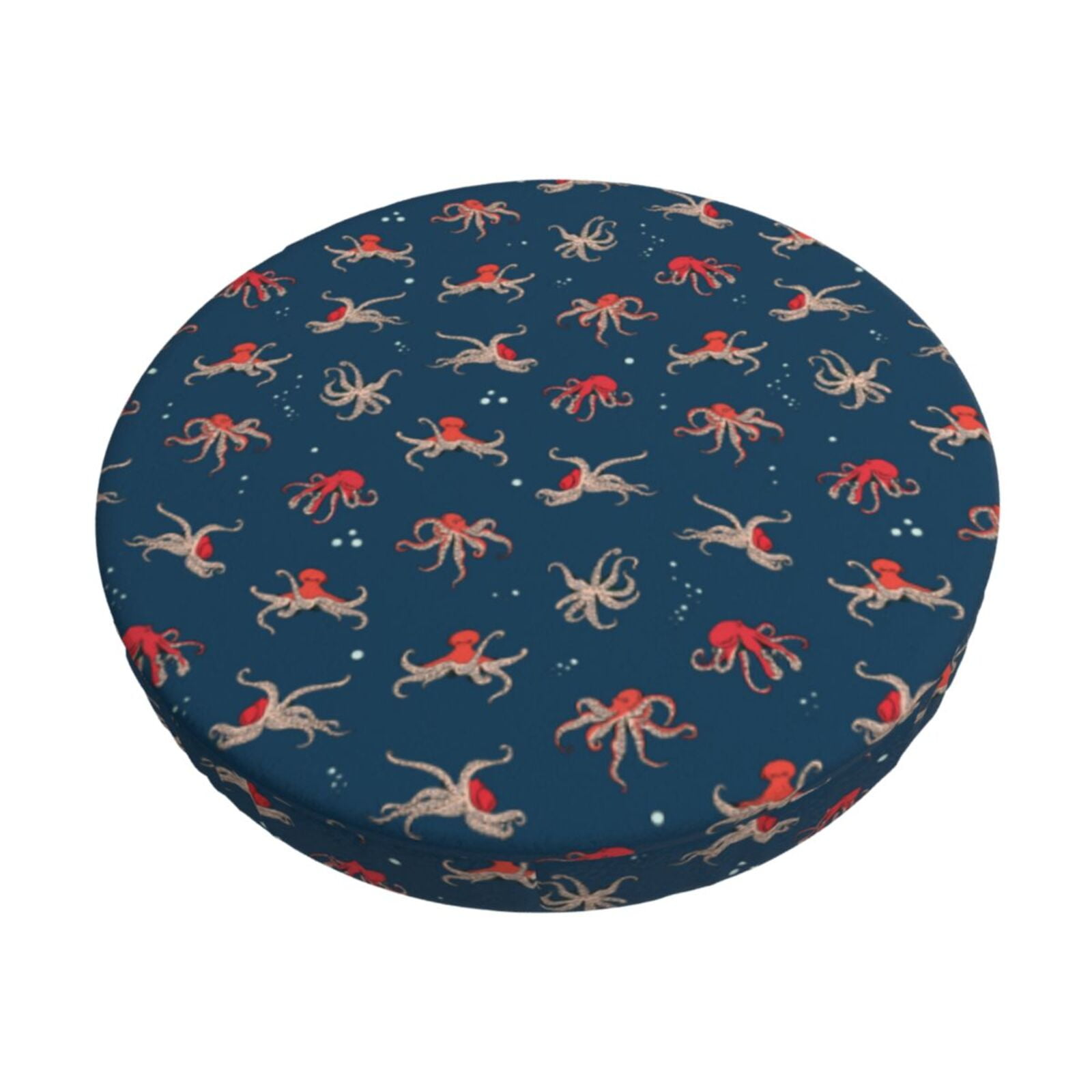 Goofa Octopus Printed Stool Covers Round, Waterproof Round Bar Stool ...