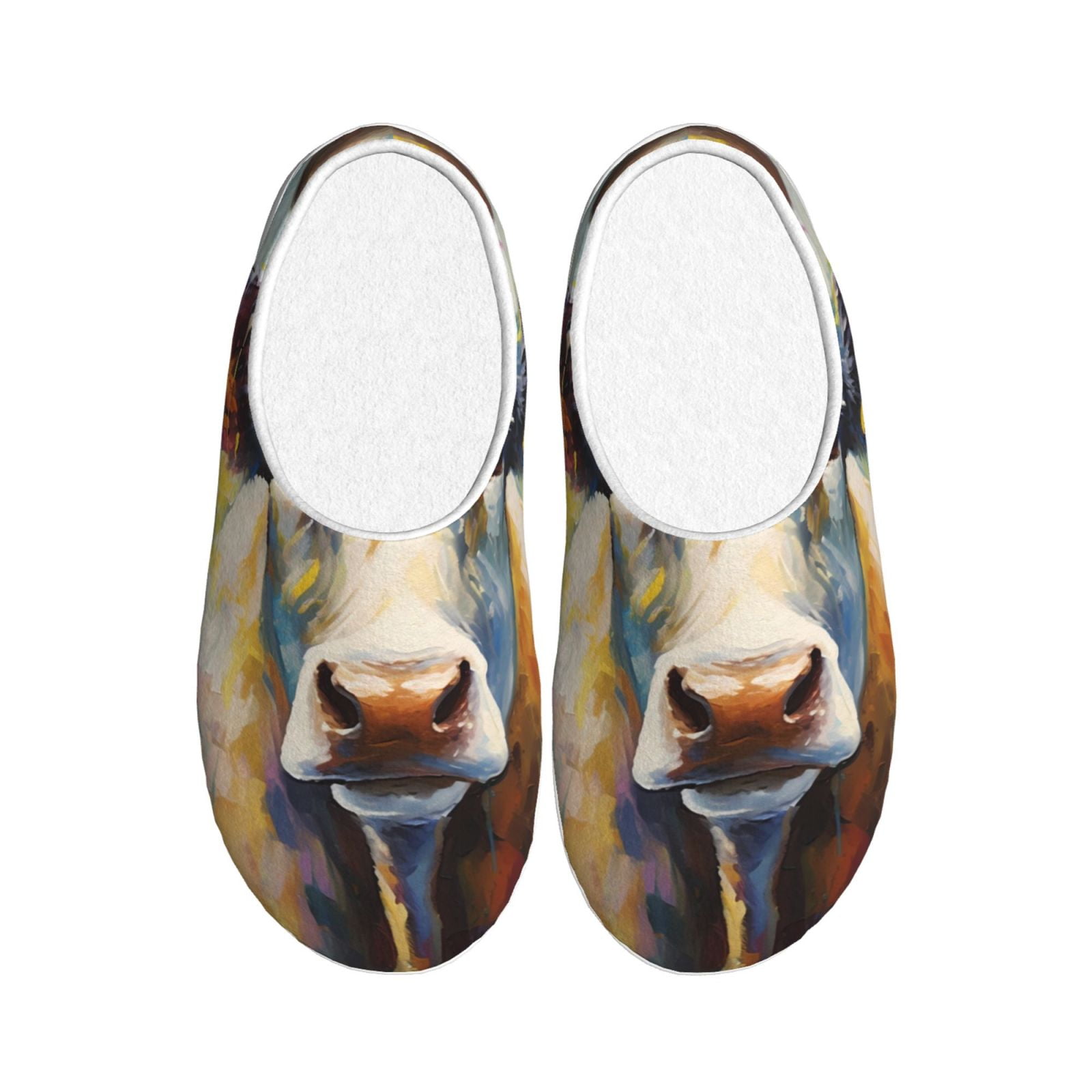 Goofa Oil Painting Flower Cow Print Womens Mens Cotton Lightweight ...