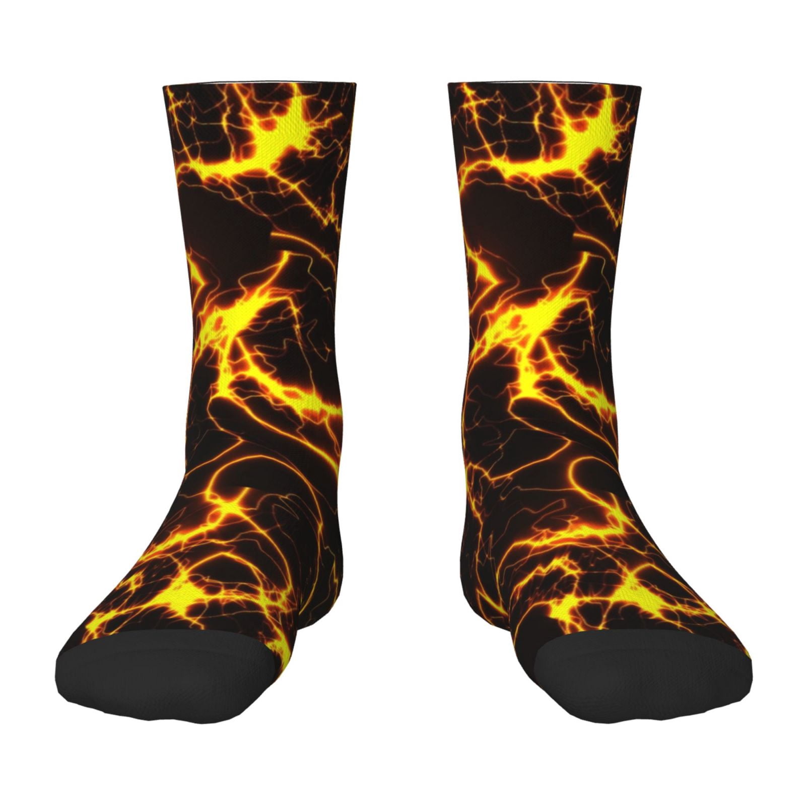 Goofa Orange Lightning Pattern Children's Crew Socks, Kids' Daily Wear ...