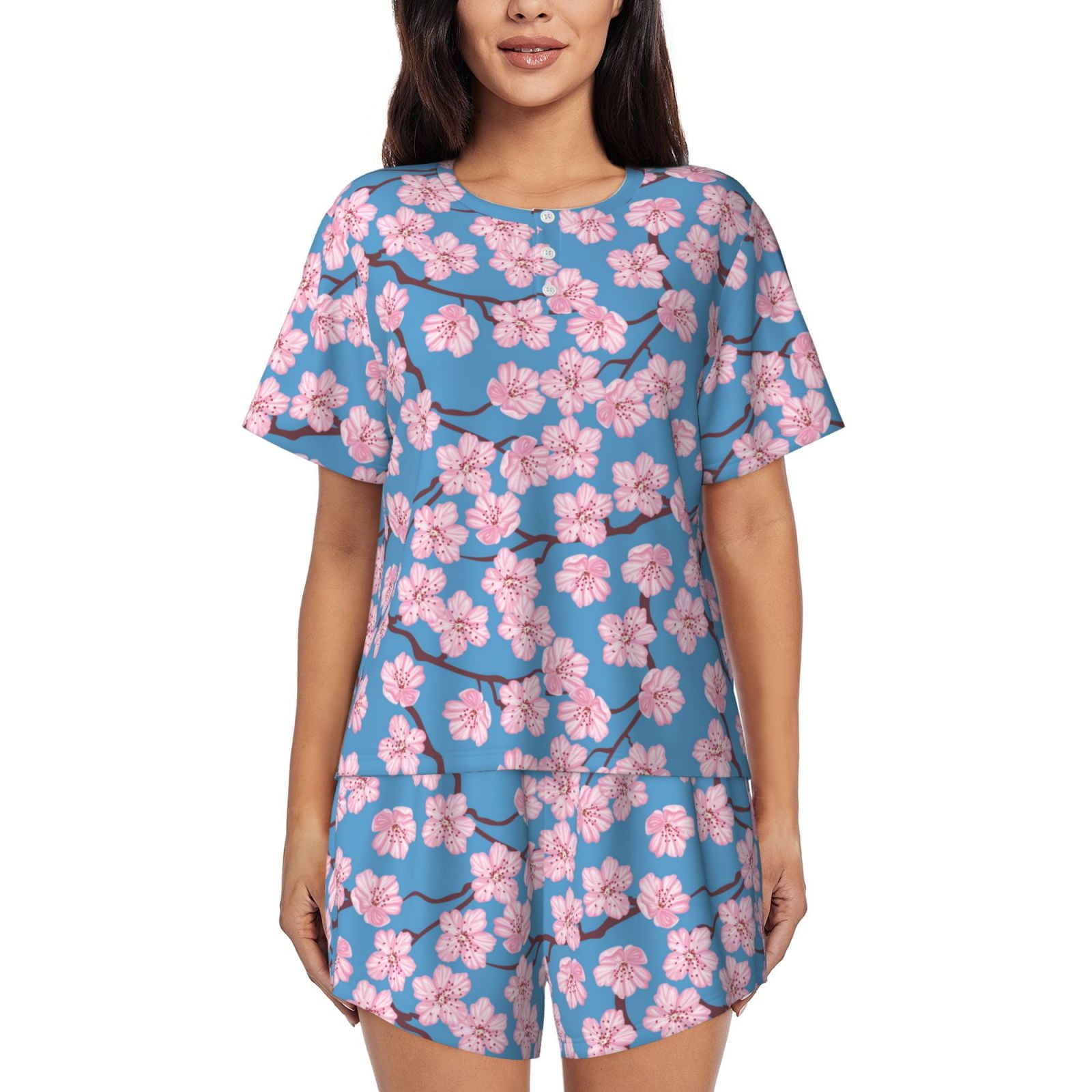 Goofa Orchids Flowers for Womens Cotton 2 Piece Pajamas Set Classic ...