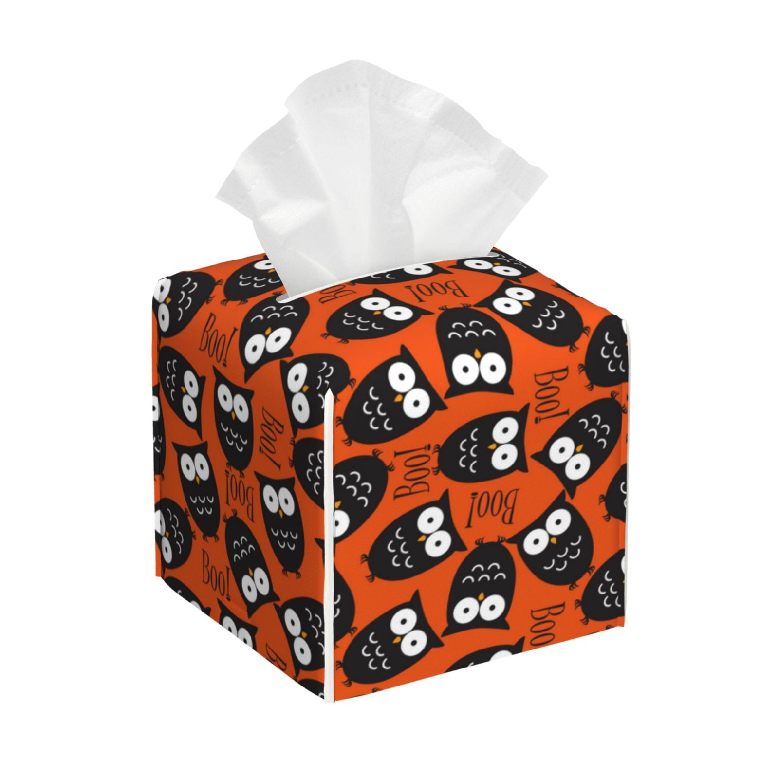 Goofa Owls And Boo Tissue Box Cover PVC Leather Tissue Holder Square ...