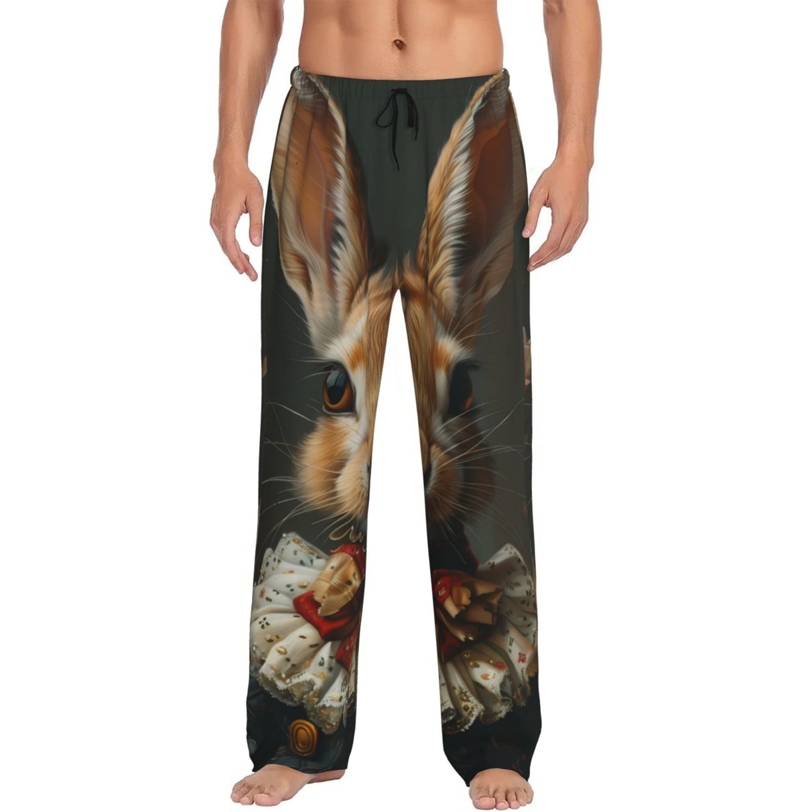 Goofa Palatial Style Flower Rabbit Pattern Printed Soft Pajama Pants ...