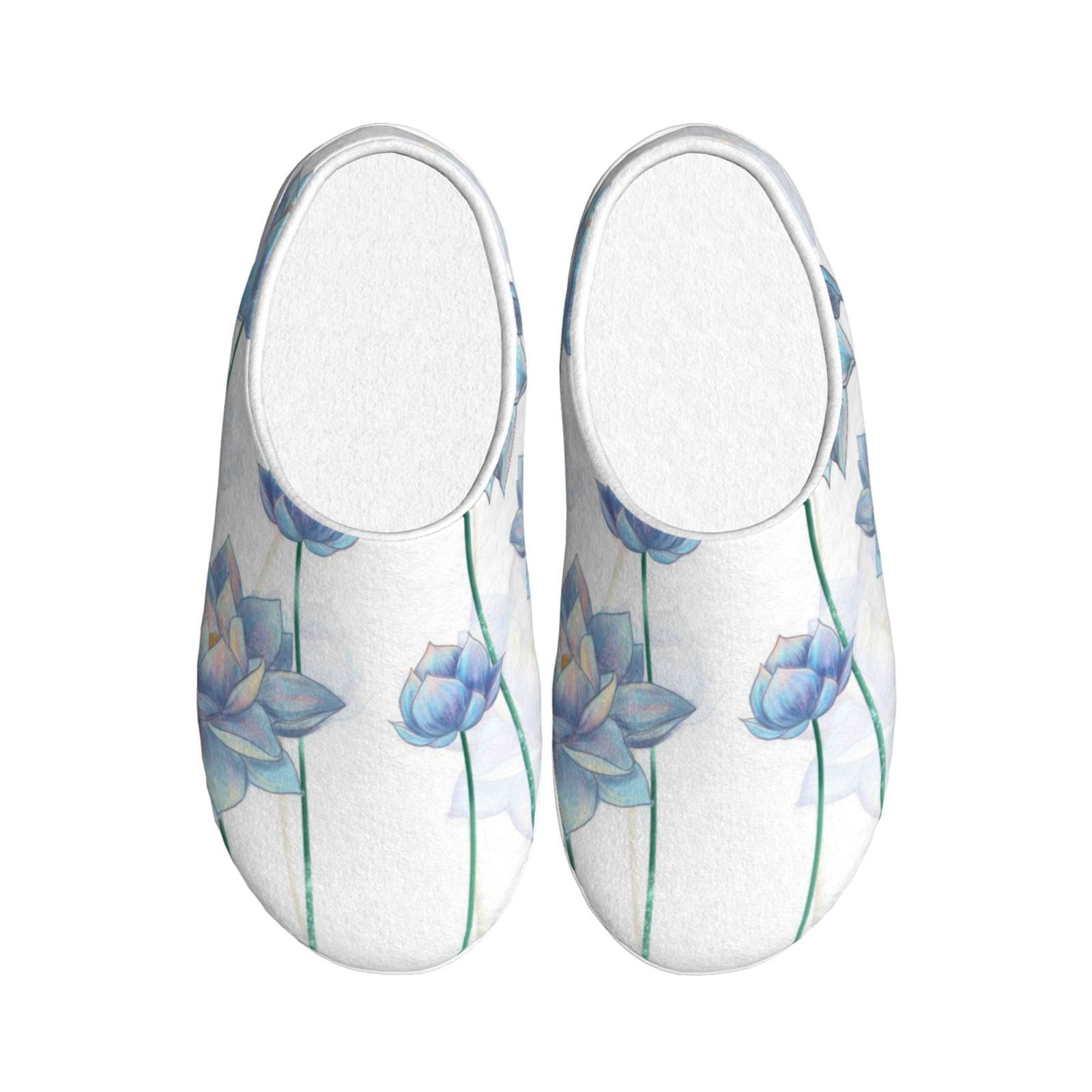 Goofa Pale Blue Lotus Flowers Print Womens Mens Cotton Lightweight ...