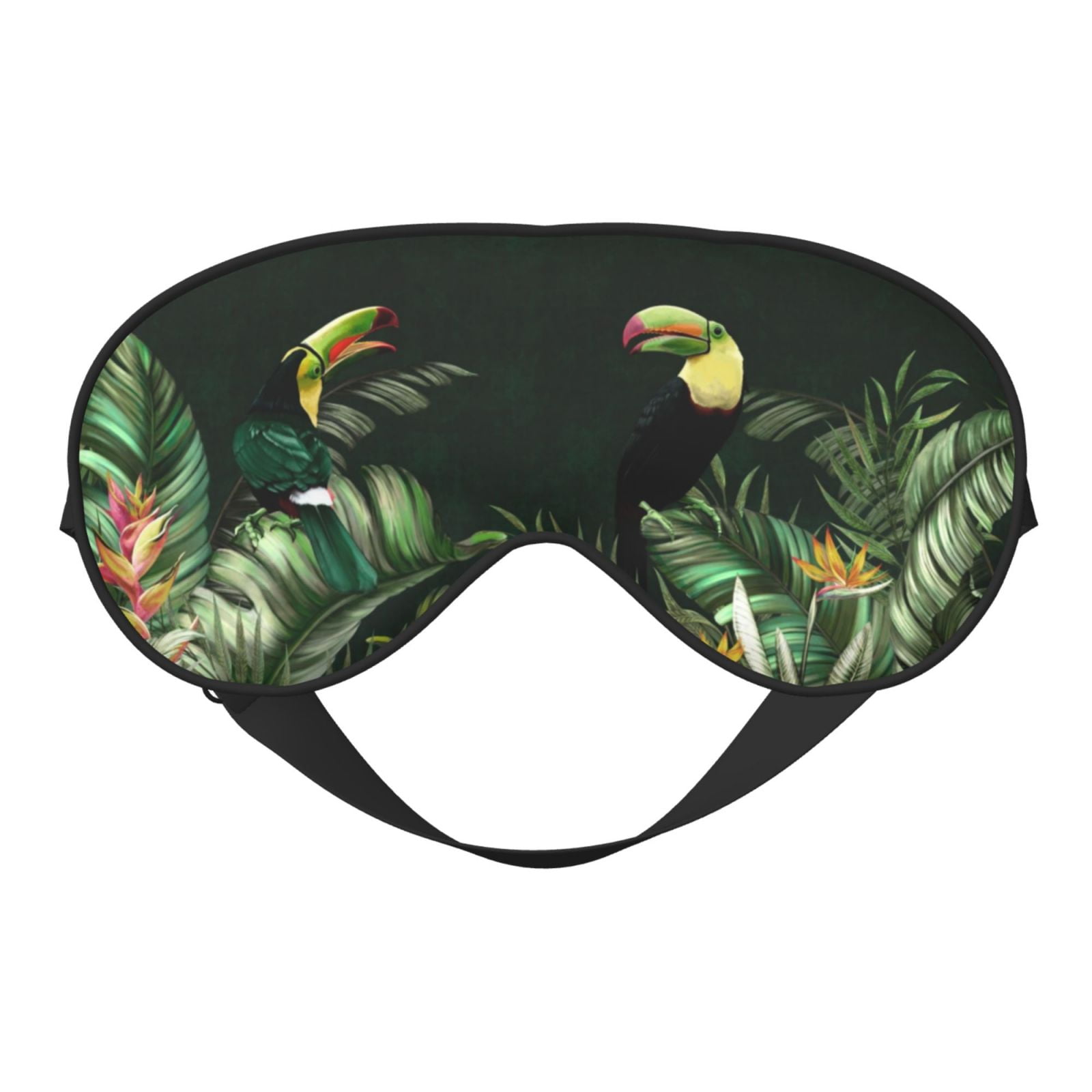 Goofa Palm Leaves And Exotic Birds Printed Sleep Eye Mask for Men Women ...