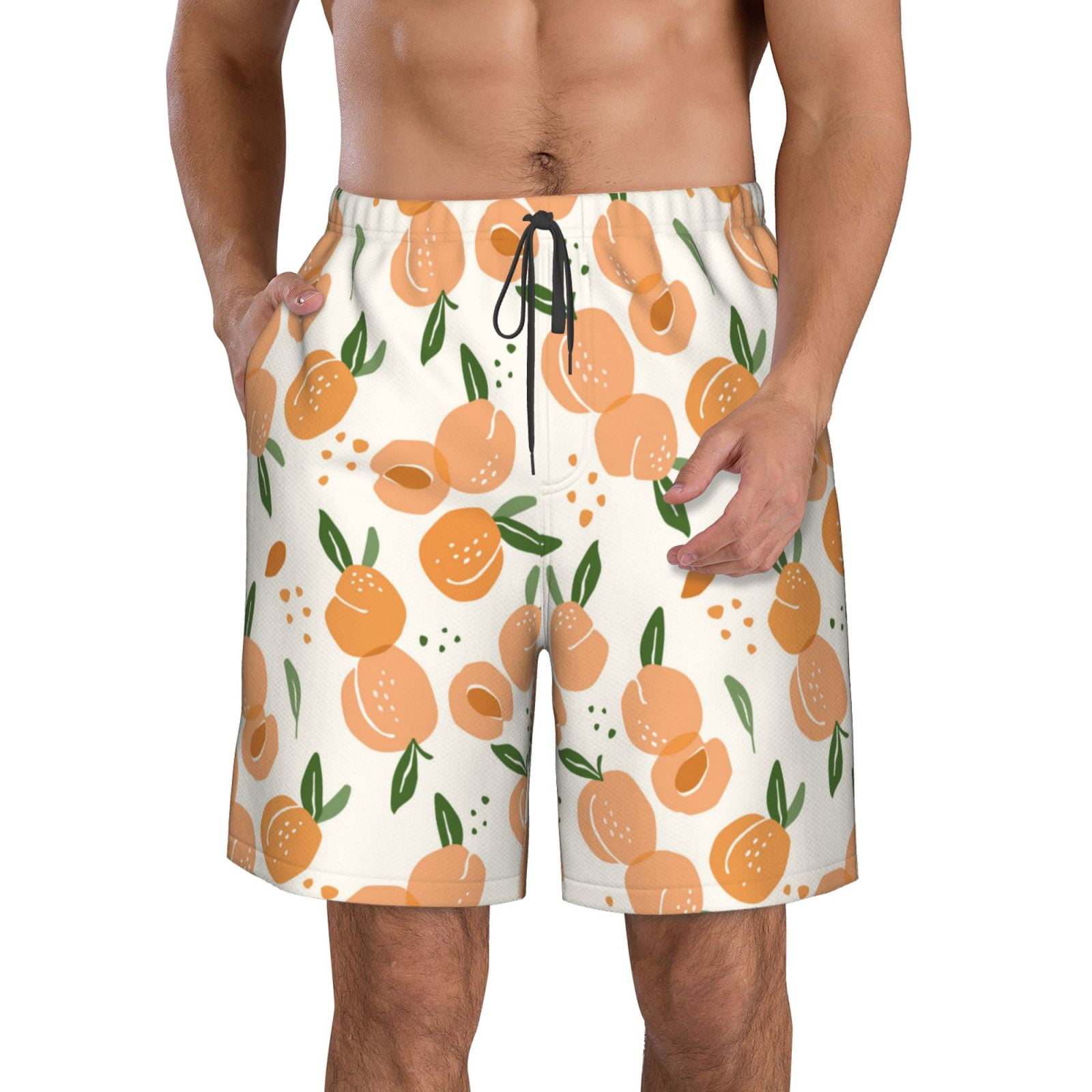 Goofa Peaches Printed Mens Swim Trunks Summer Quick Dry Short Beach ...