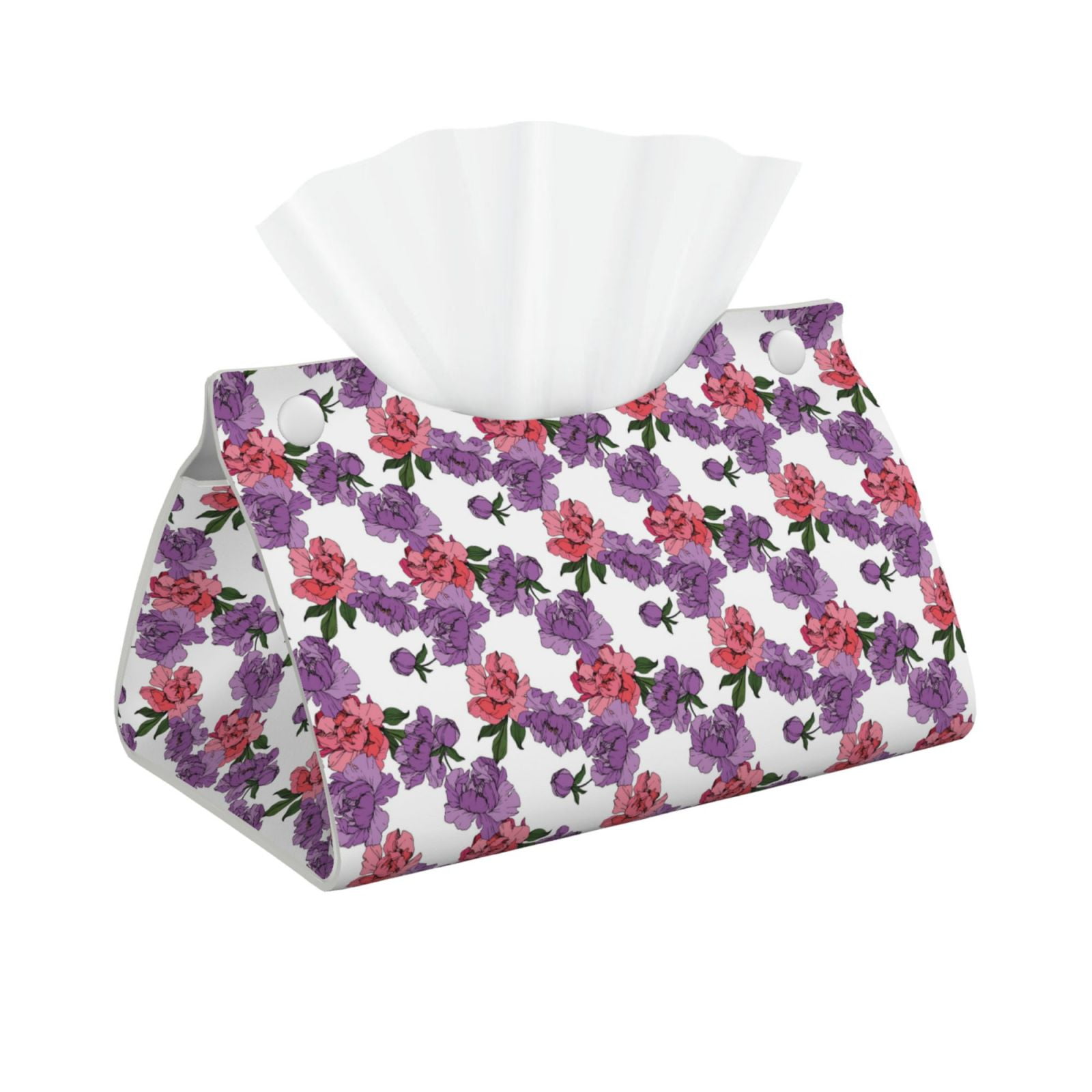 Goofa Peonies Pattern Triangle Square Tissue Box Cover, Modern PVC ...