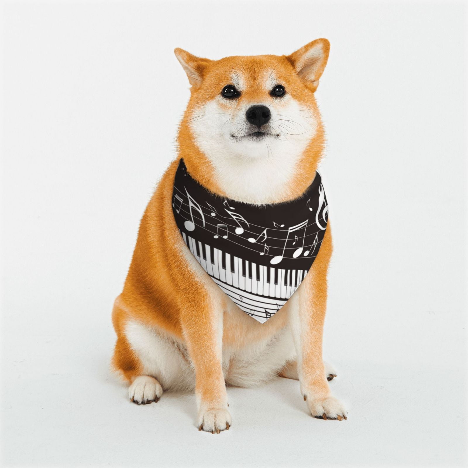 Goofa Piano Keys With Musical Notes Pattern Pet Scarf Bandana ...